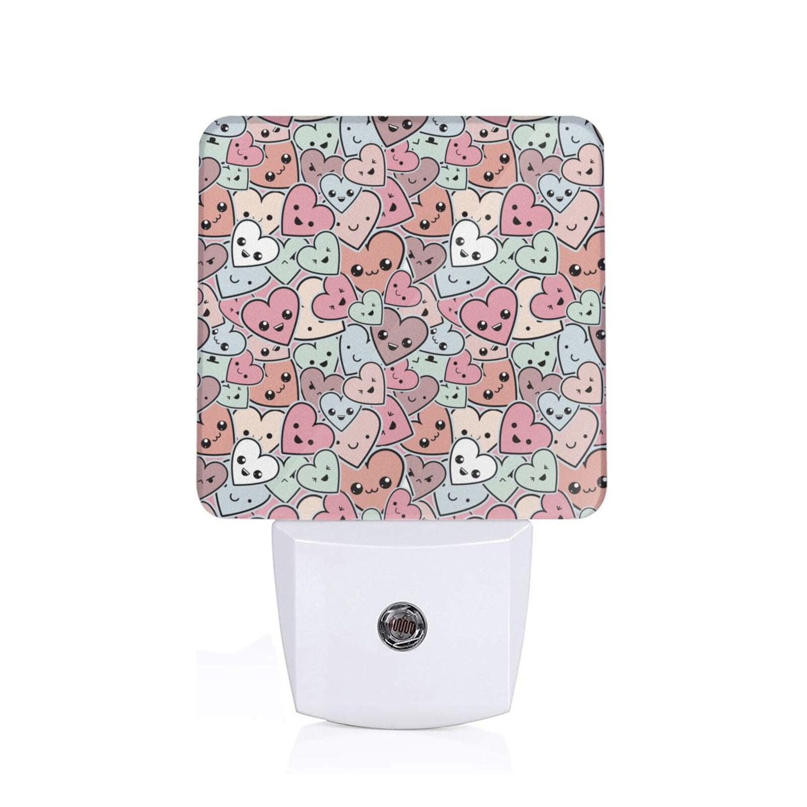 Uemuo Cartoon Hearts Night Light, Night Lights Plug into Wall, Dusk to ...