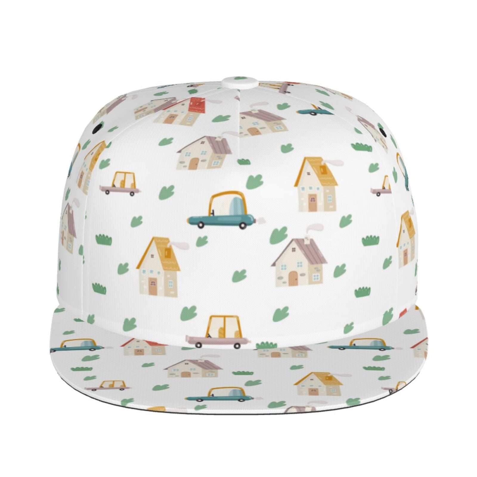 Uemuo Cartoon House Pattern Women's Baseball Cap,Straight Brim Hat,Golf ...