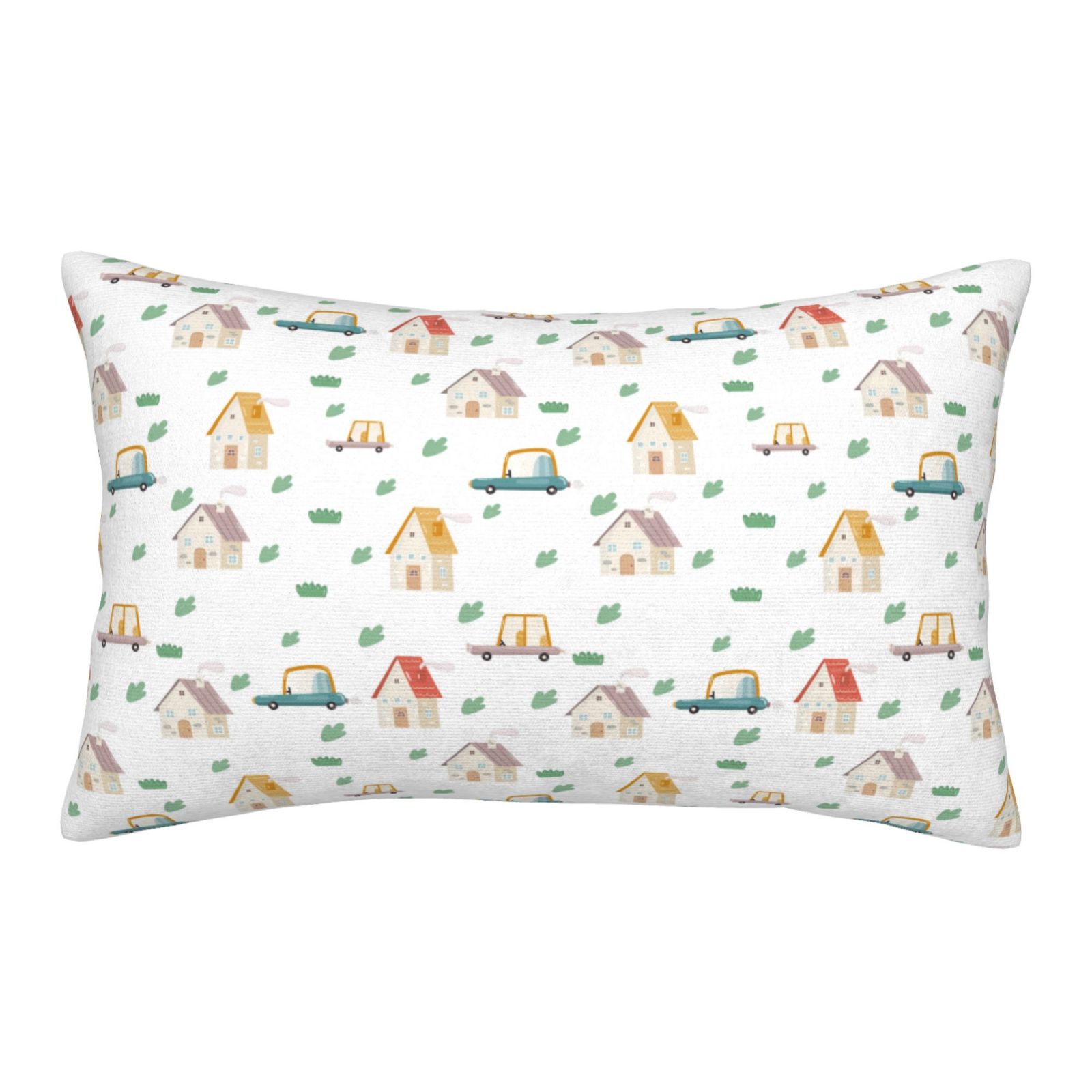Uemuo Cartoon House Print Throw Pillow Case – Cozy & Soft Cushion Cover ...