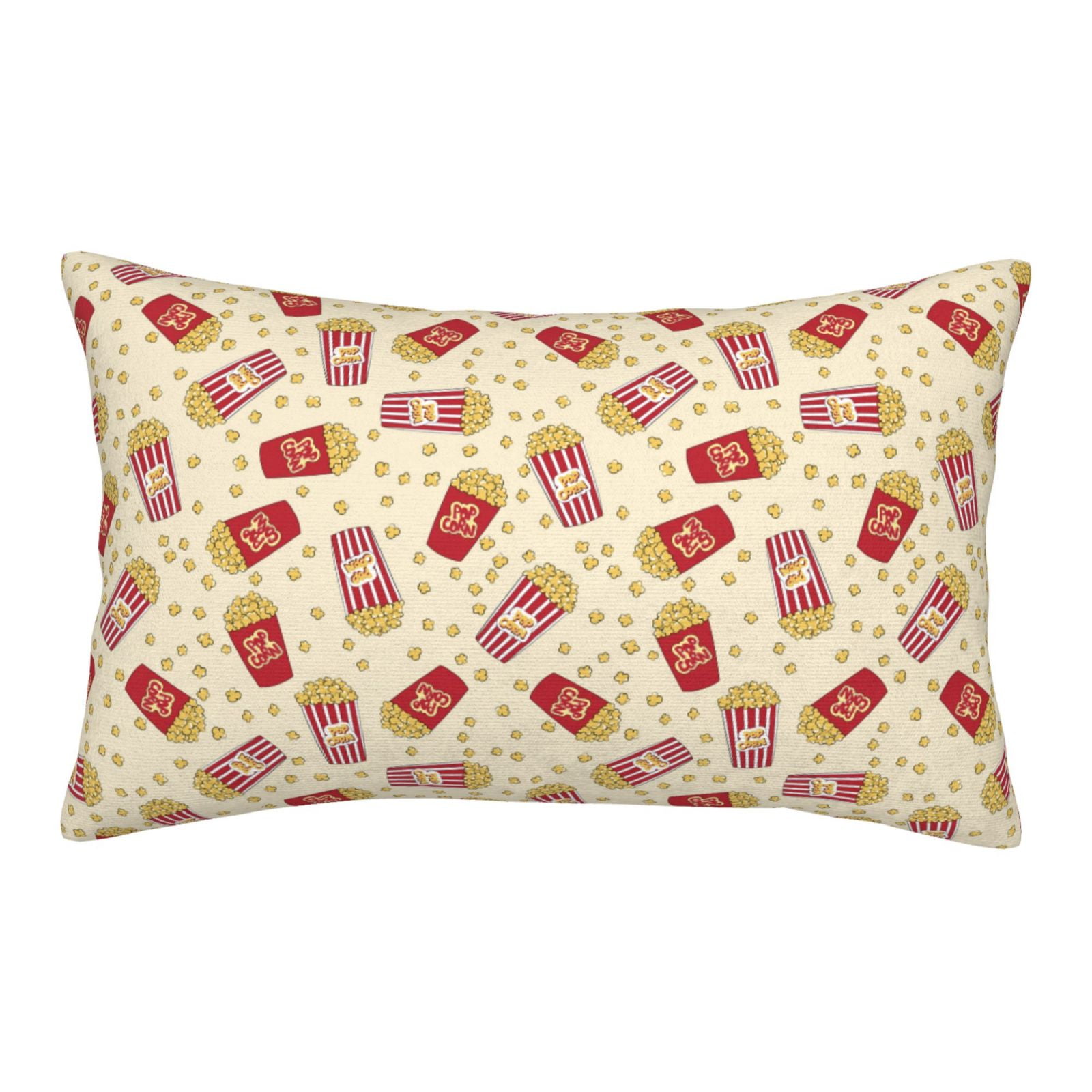 Uemuo Cartoon Popcorn Print Throw Pillow Case – Cozy & Soft Cushion ...