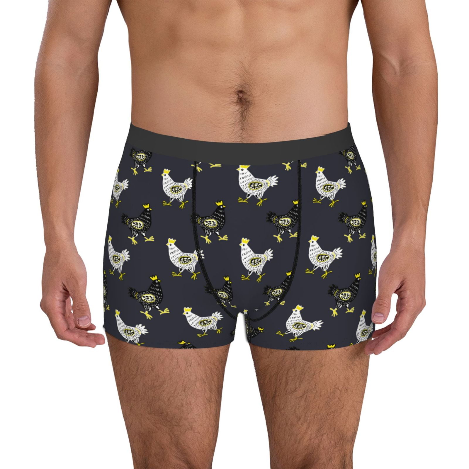 Uemuo Cartoon Rooster Pattern Men's Boxer Briefs,Trunk Anti-Chafing ...