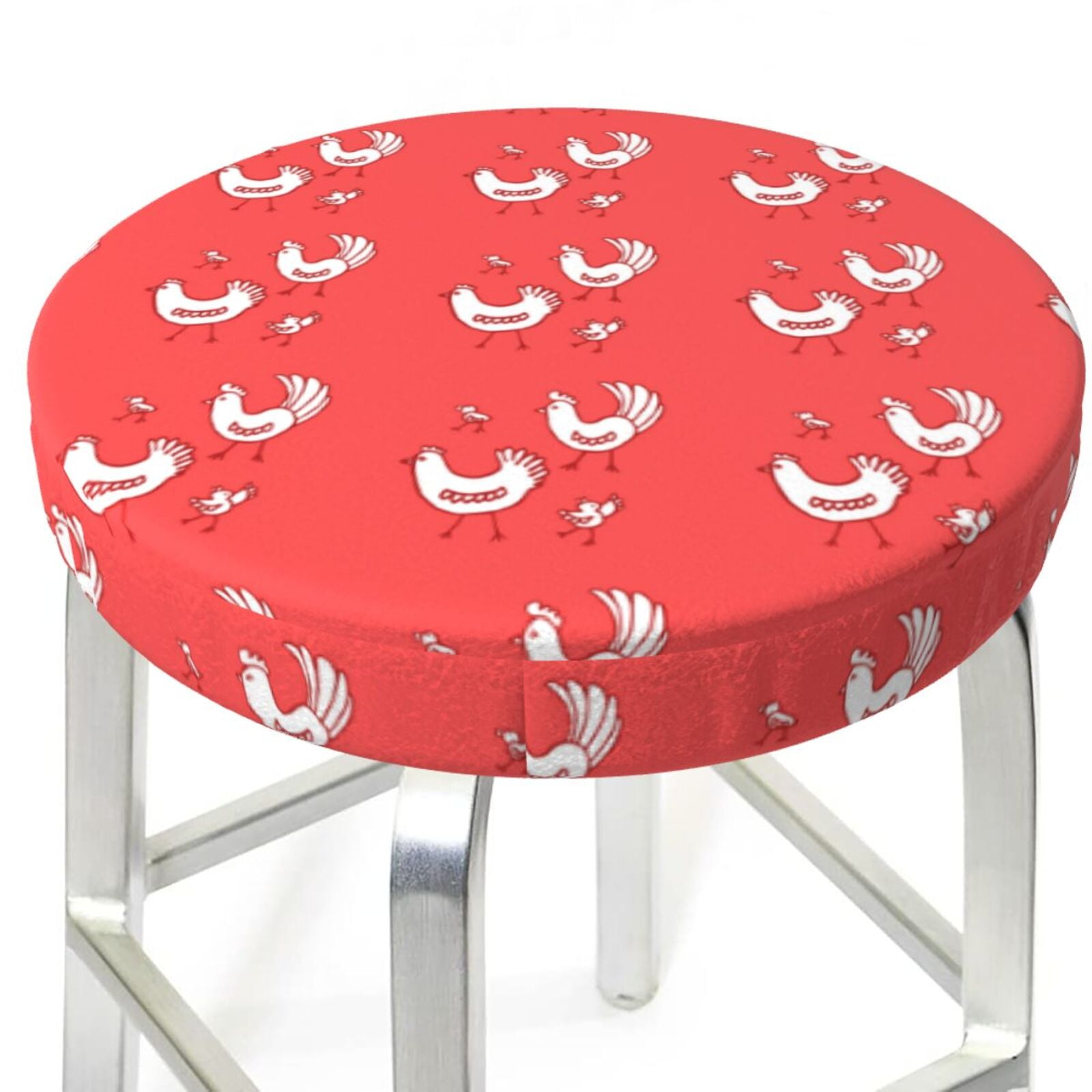 Uemuo Cartoon Rooster Pattern Round Bar Stool Seat Covers Washable ...