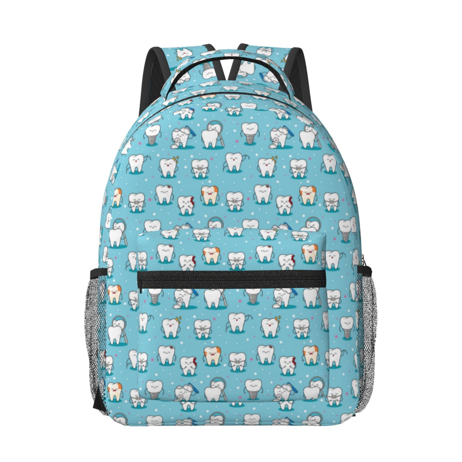 Uemuo Cartoon Teeth Printed Student Durable Water-resistant Backpack ...