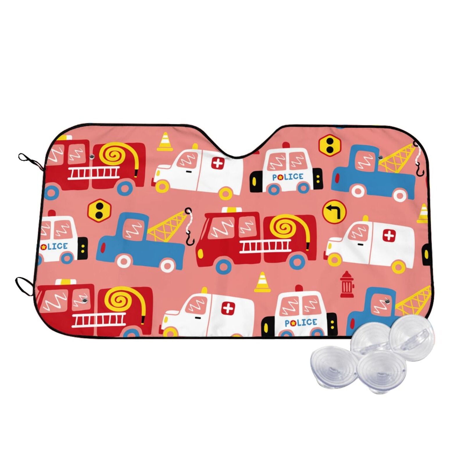 Uemuo Cartoon with Traffic Elements Pattern Accordion Car Windshield ...