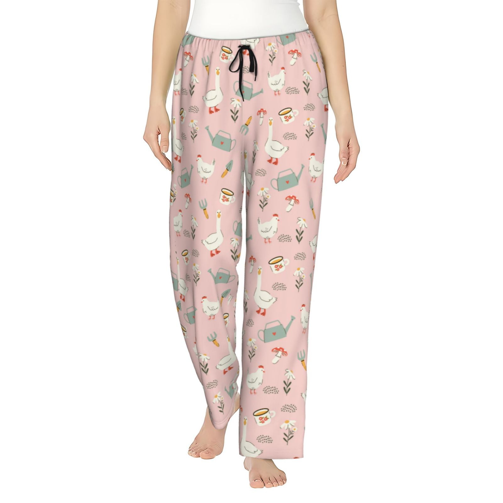 Uemuo Chicken And Goose Pattern Women's Wide Leg Palazzo Lounge Pants ...