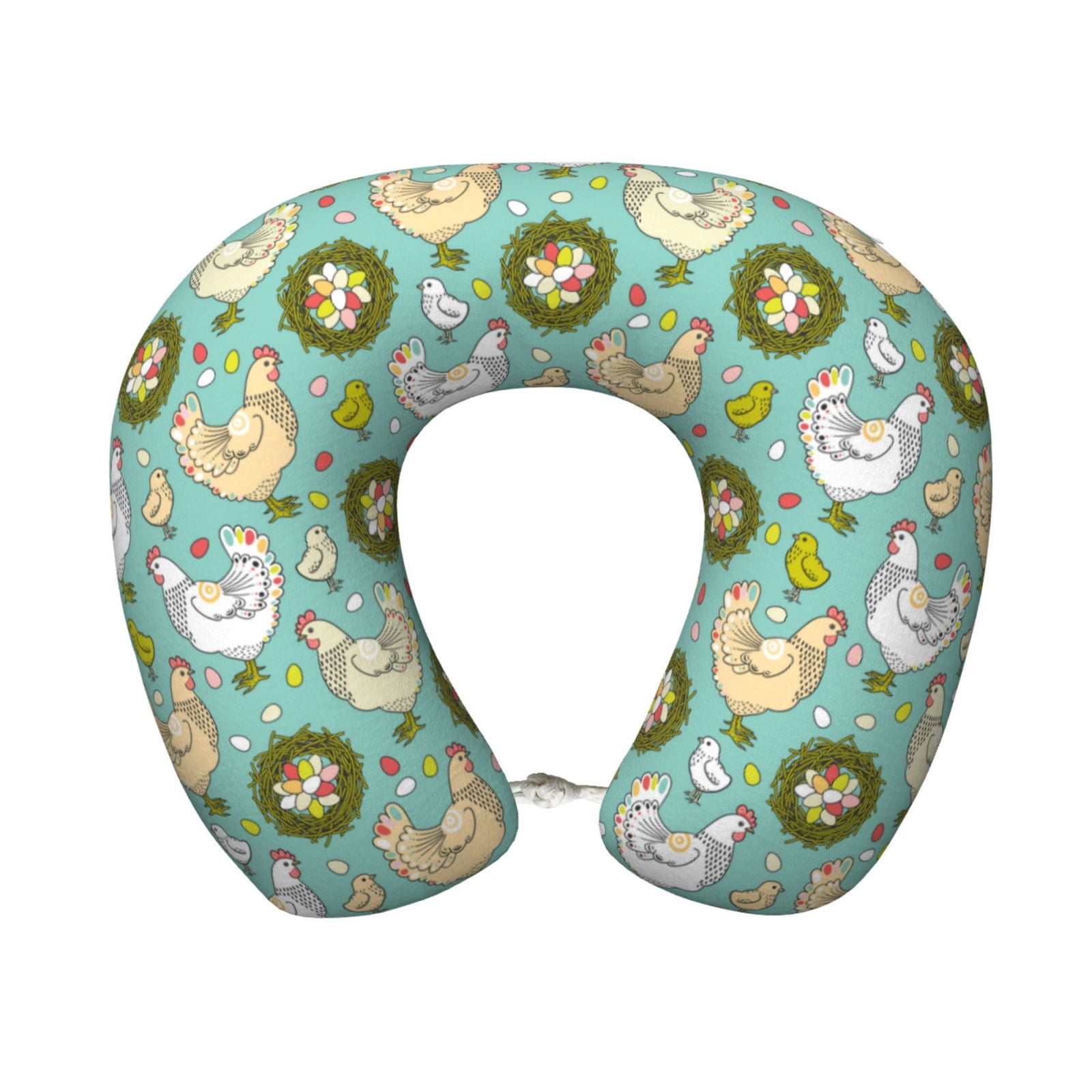 Uemuo Chicken Laying Eggs Pattern Travel Neck Pillow - Lightweight ...