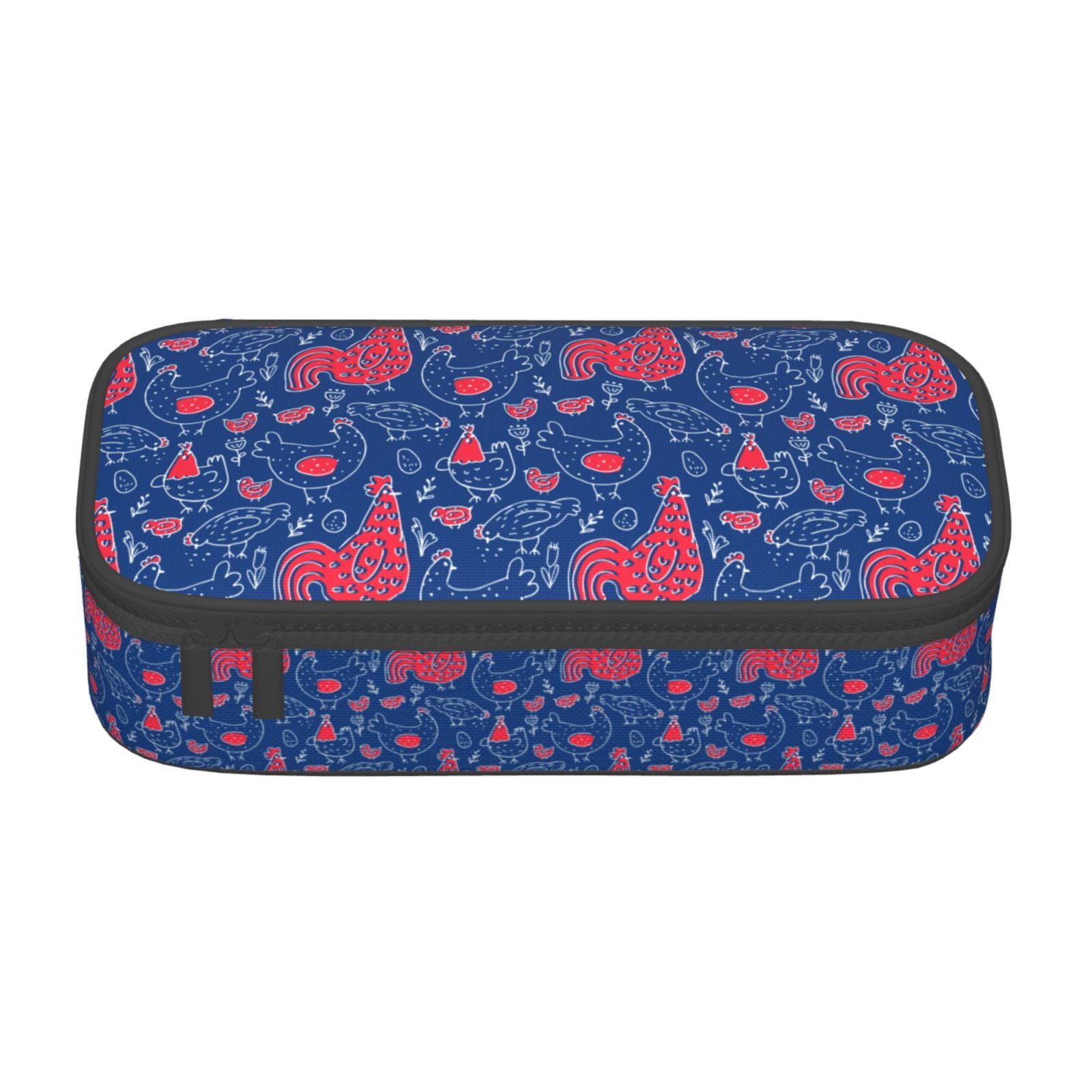 Uemuo Chicken and Rooster Printed Large Pencil Case, Big Capacity ...
