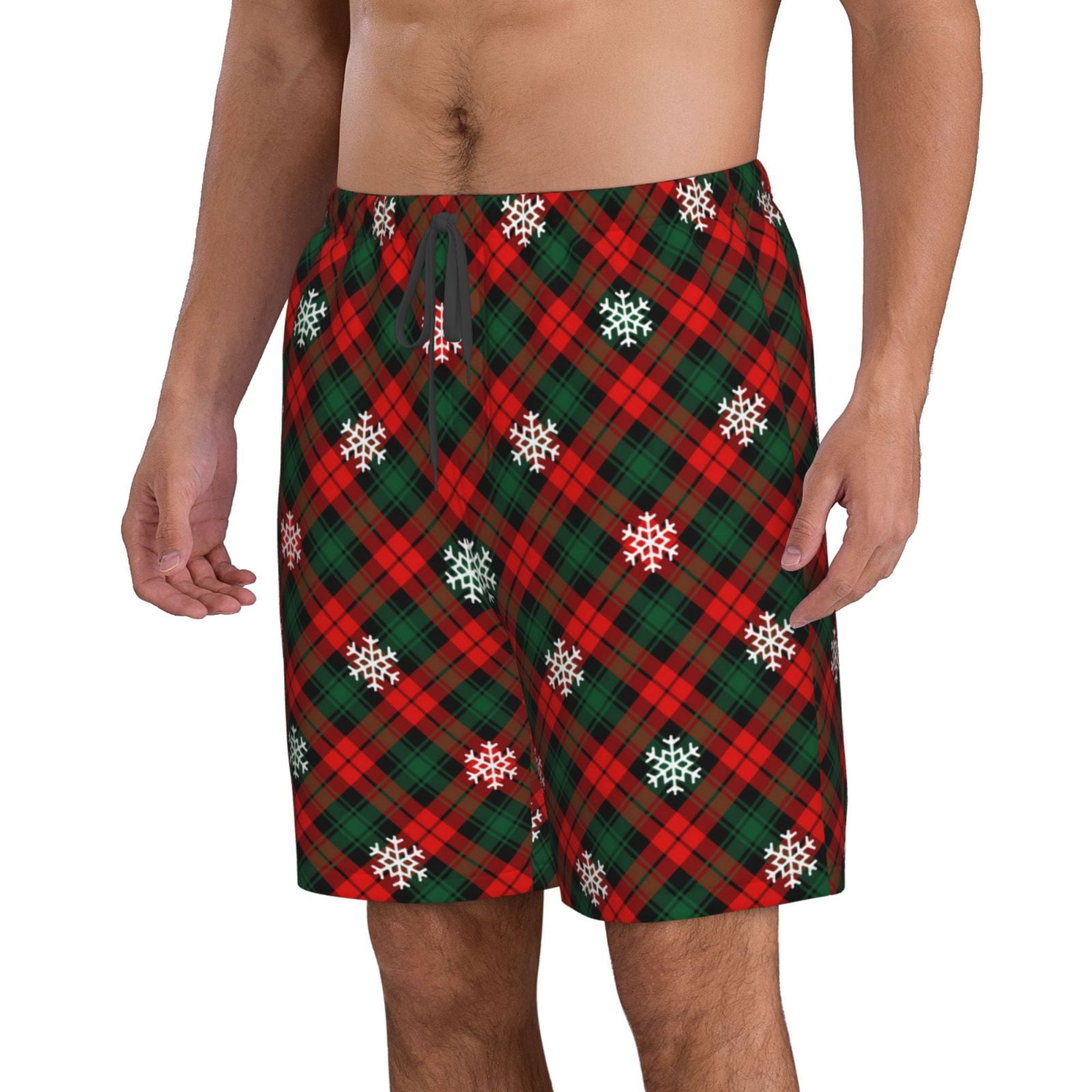 Uemuo Christmas With Character Pattern Men's Swim Trunks Hawaiian Beach ...