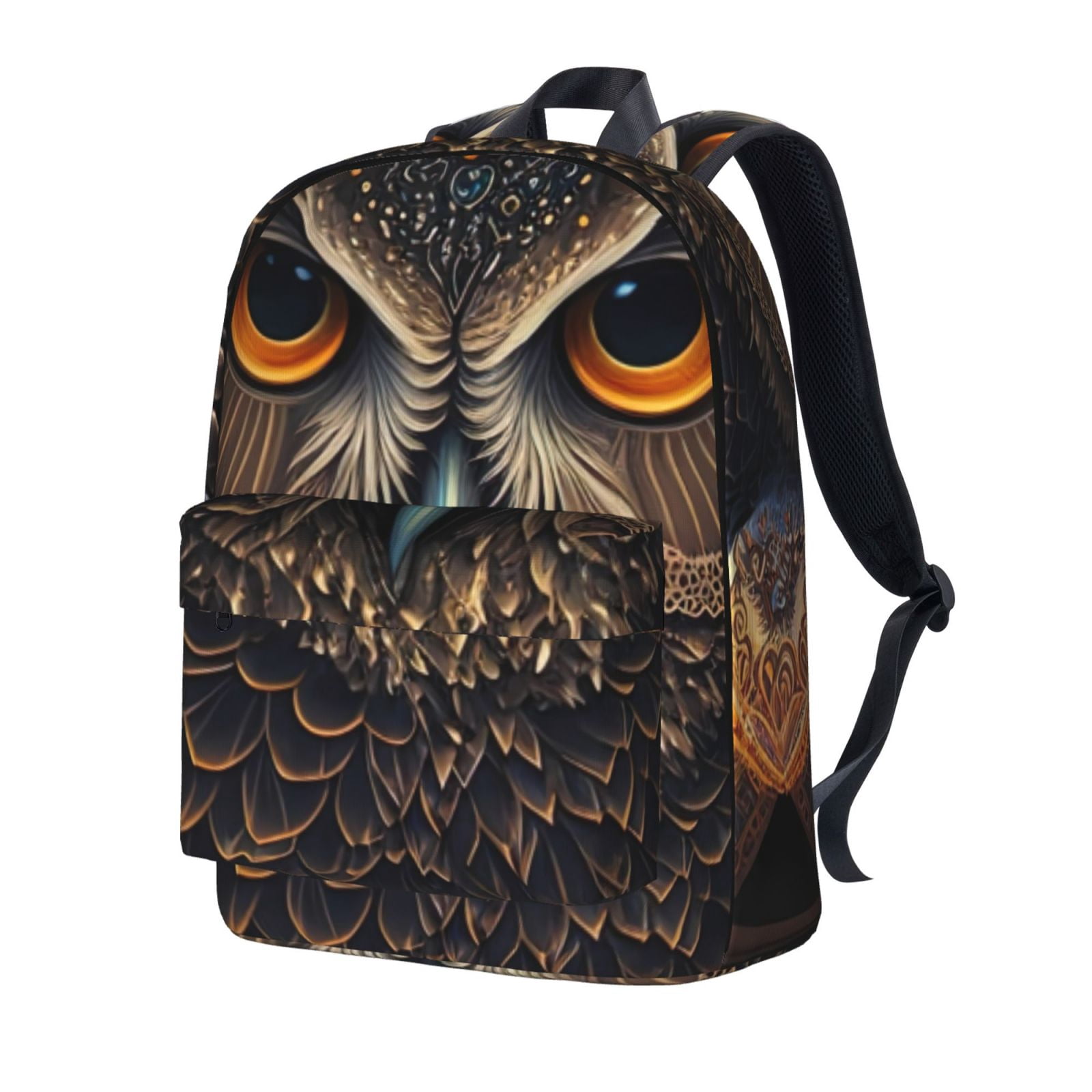 Uemuo Classical Style Brown Owl Pattern Backpack for Work and Travel ...