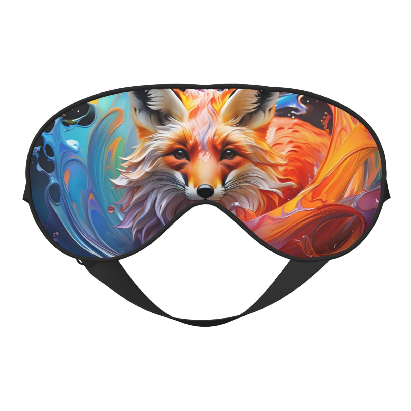 Uemuo Color Splash Fox Portrait Pattern Sleep Eye Mask - Light Blocking ...