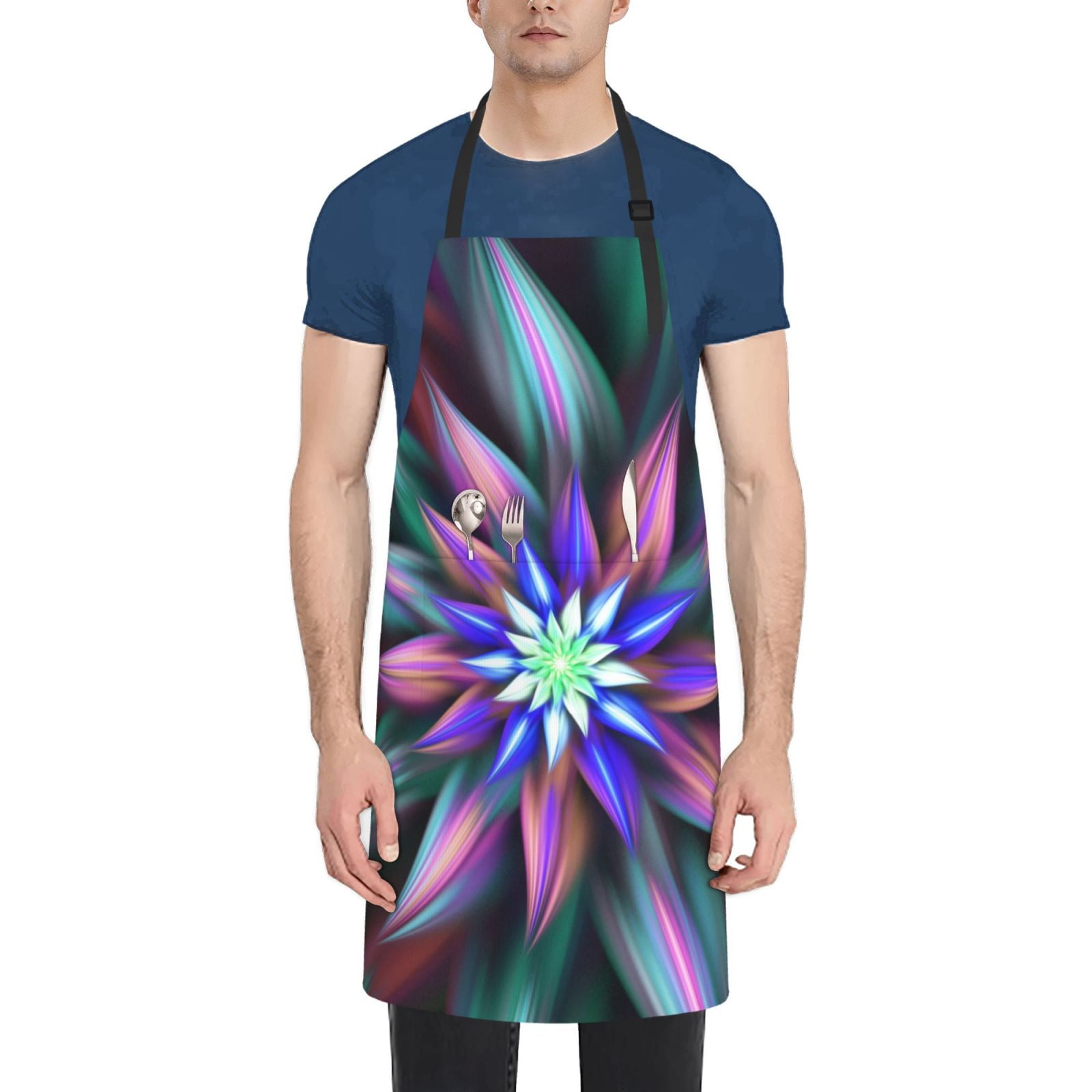 Uemuo Colored Abstract Pattern Waterproof Apron Adjustable Dishwasher ...