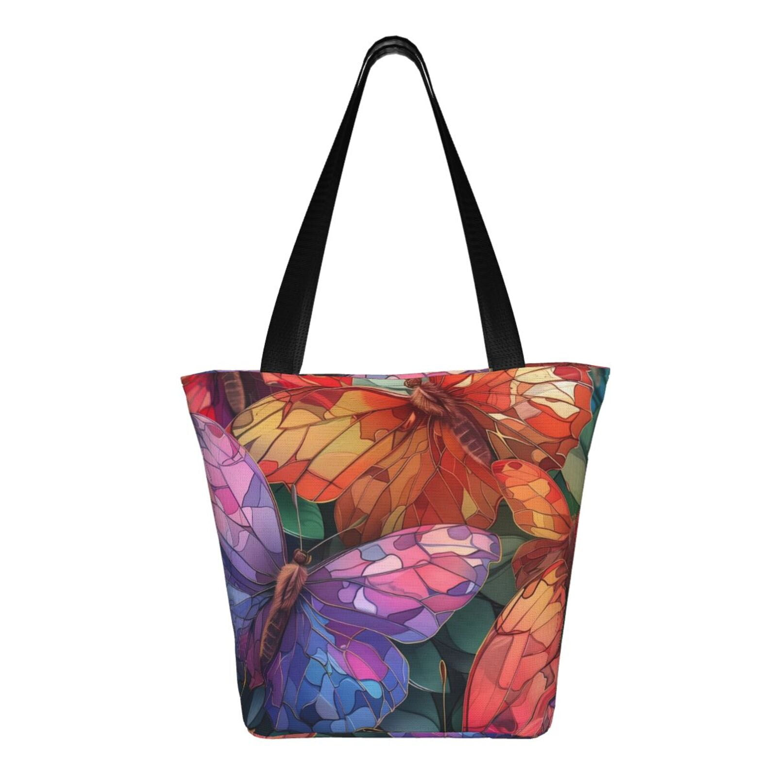 Uemuo Colorful Butterfly Cluster Print Tote Bags for Women,Large ...