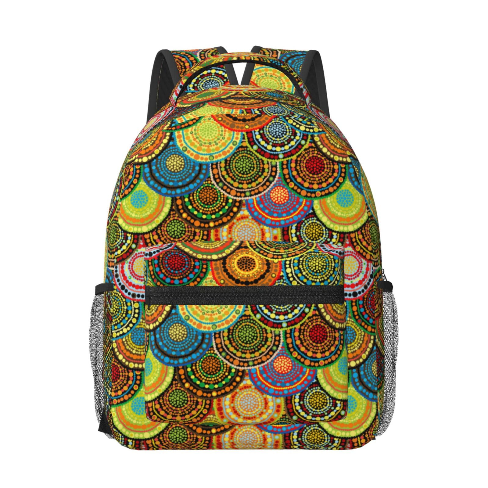 Uemuo Colorful Circle Printed Student Durable Water-resistant Backpack ...
