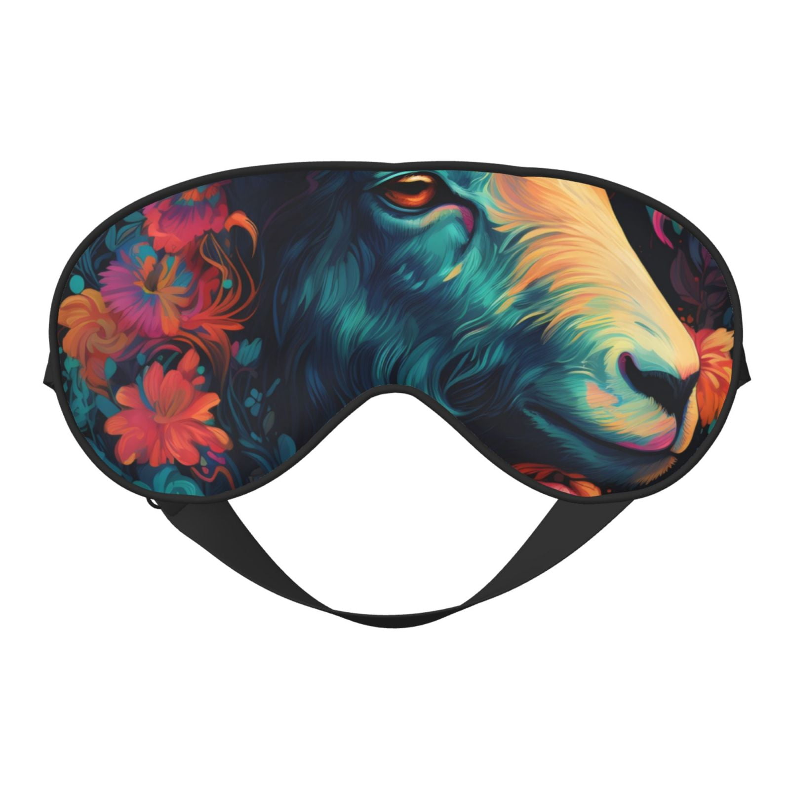 Uemuo Colorful Flower Goat Pattern Sleep Eye Mask - Light Blocking ...