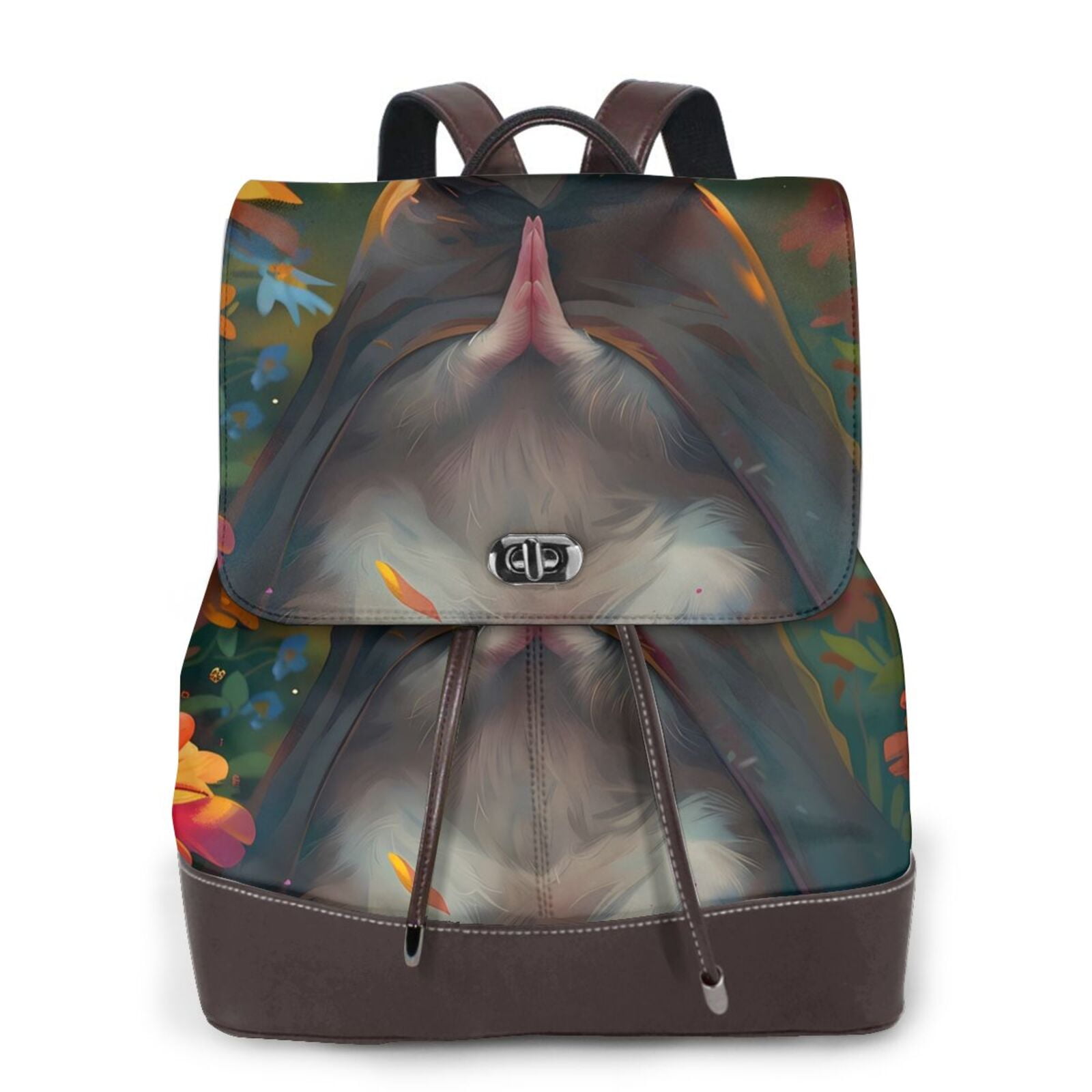 Uemuo Colorful Flower Meditating Hamster for Backpack Purse for Women ...