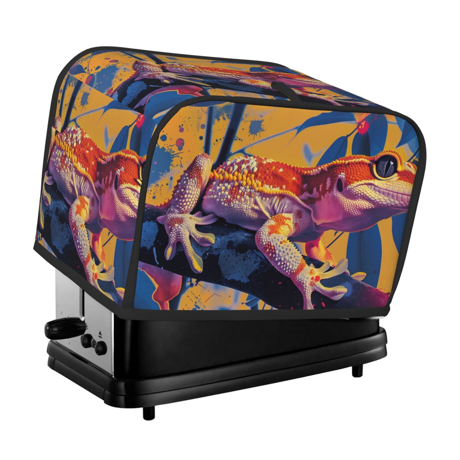 Uemuo Colorful Gecko Jungle Art Print Toaster Cover 2 Slice, Small ...