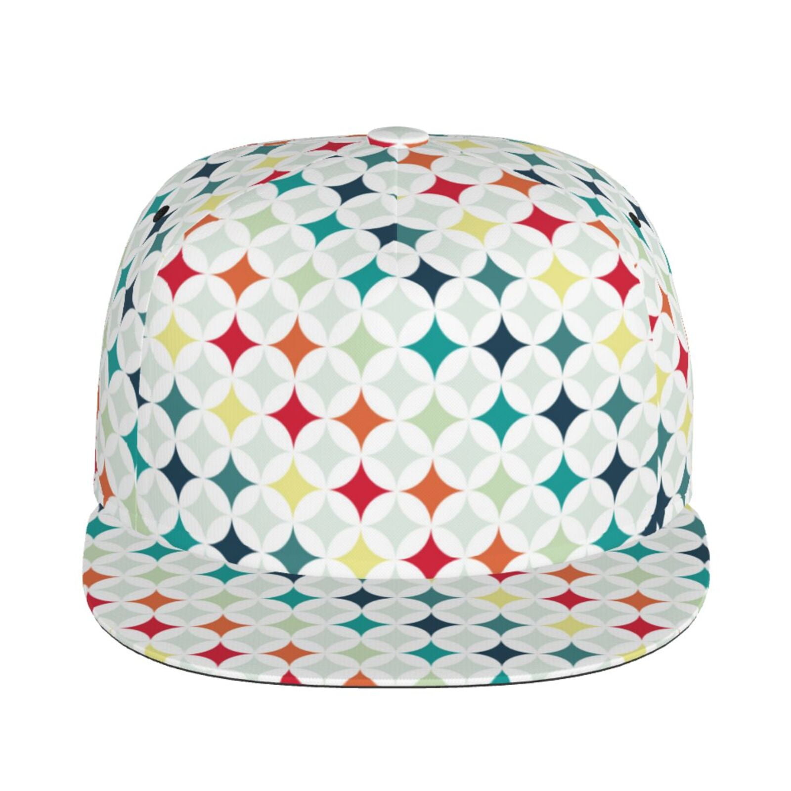 Uemuo Colorful Geometric Pattern Women's Baseball Cap,Straight Brim Hat ...