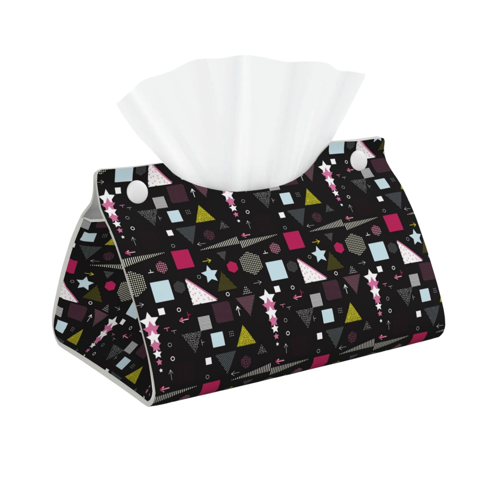 Uemuo Colorful Geometry Pattern Tissue Box Cover Holder, Triangle with ...