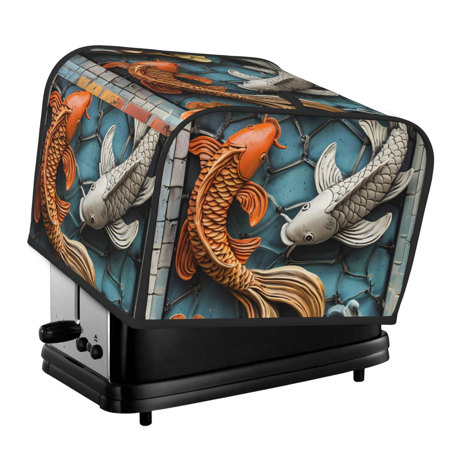 Uemuo Colorful Koi Fish Art Print Toaster Cover 4 Slice, Small Kitchen ...