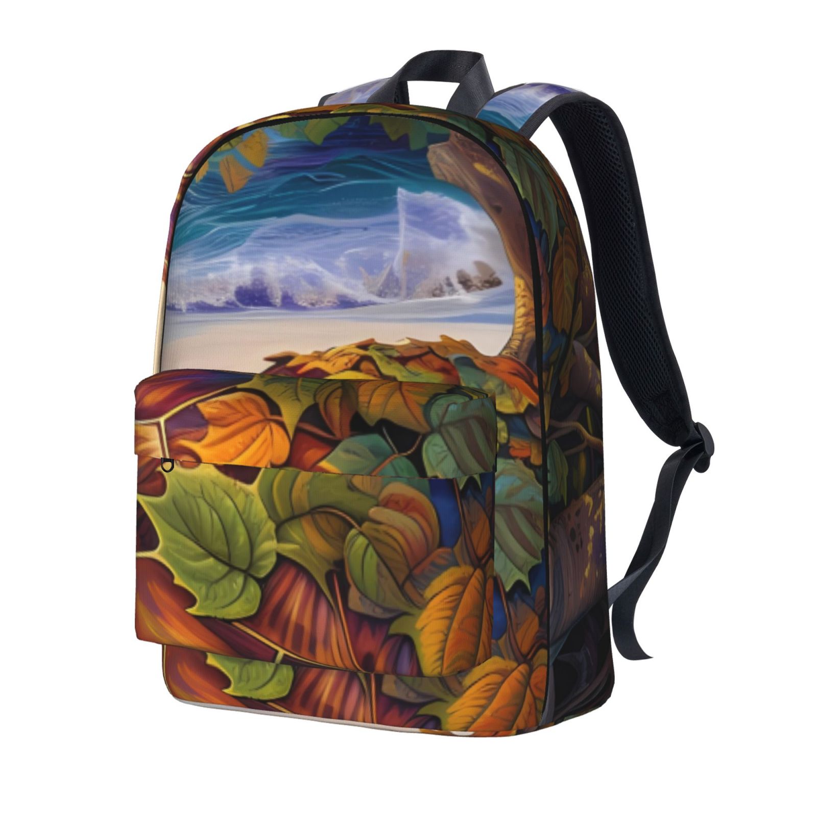 Uemuo Colorful Maple Leaf Beach Turtle Pattern Backpack for Work and Travel - Durable and ...