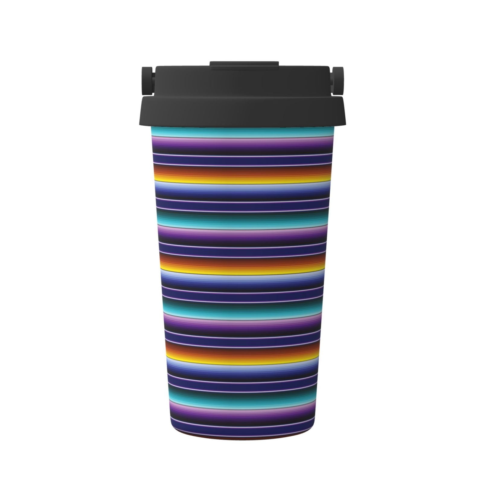 Uemuo Colorful Mexican Stripes Print Carry Insulated Coffee Mug, Travel ...