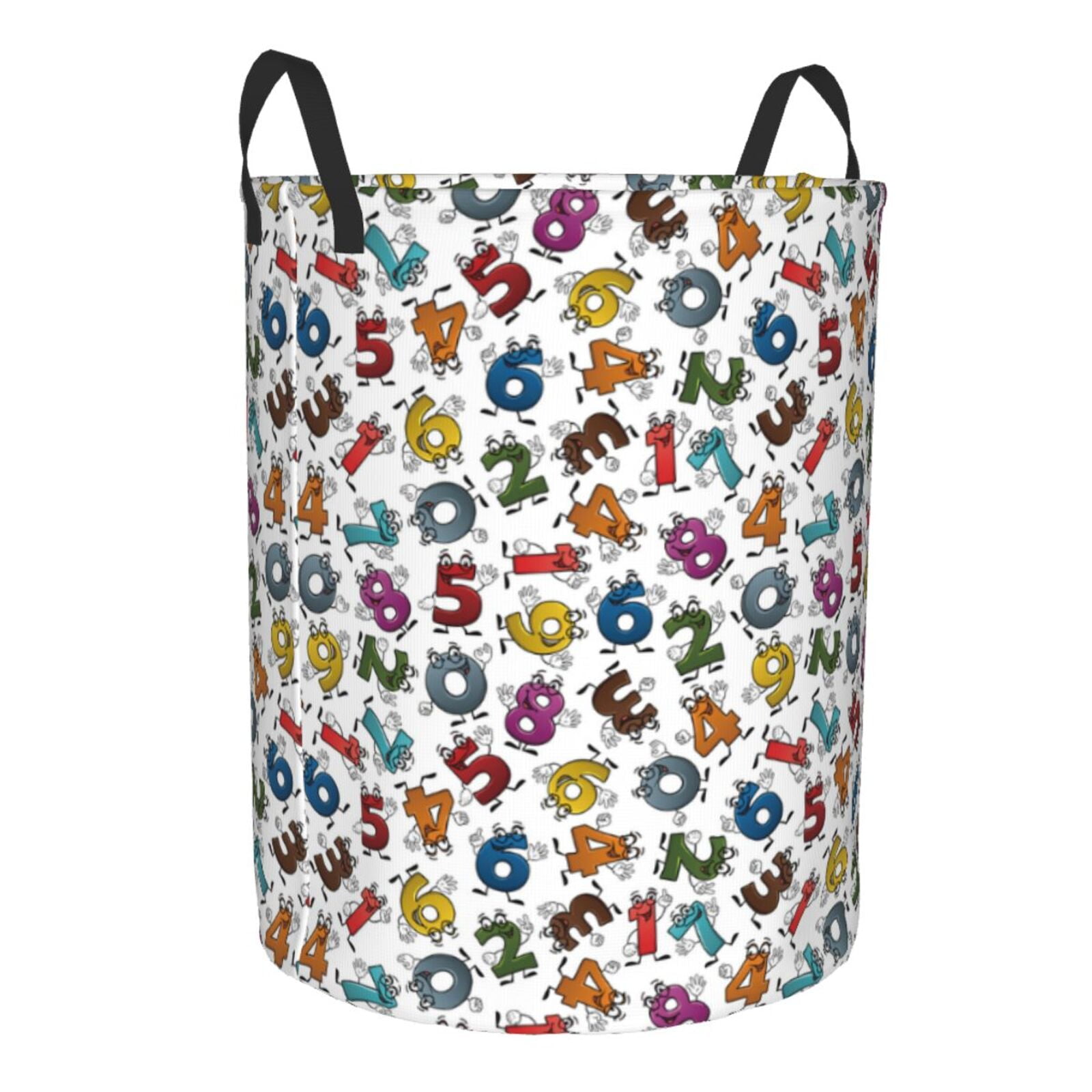 Uemuo Colorful Numbers Pattern Circular Laundry Hamper Basket with ...