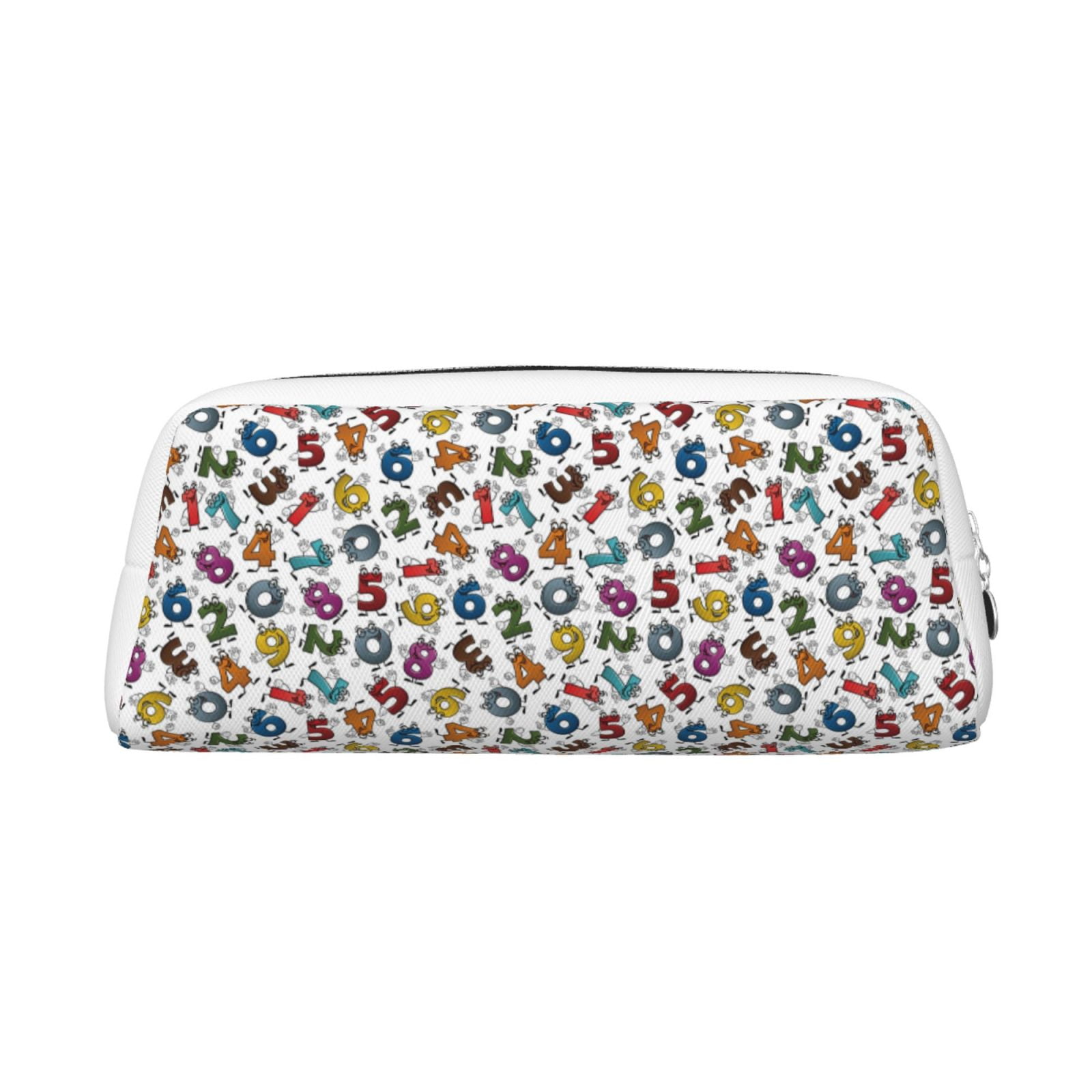 Uemuo Colorful Numbers Printed Leather Pencil Case, Pencil Pouch ...