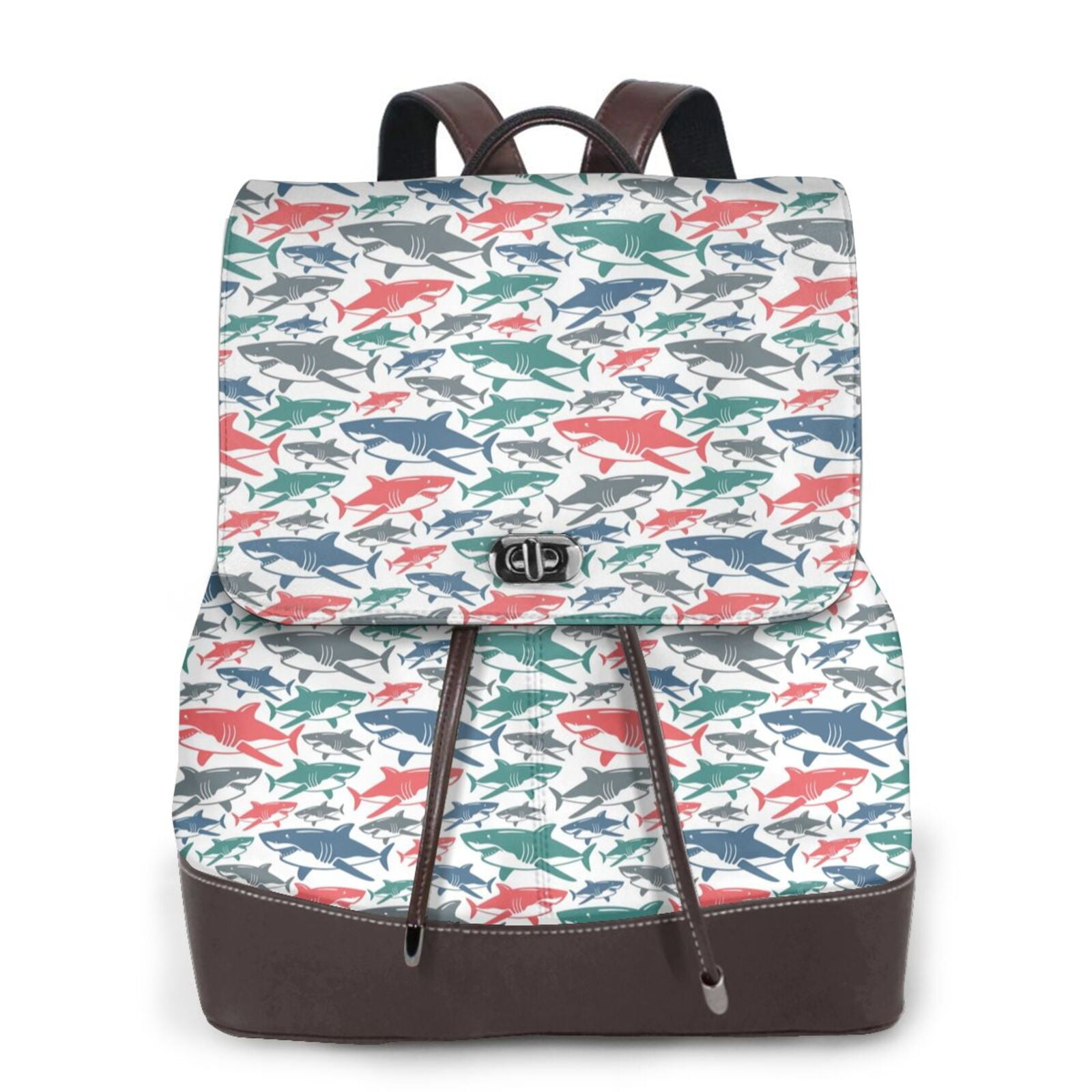 Uemuo Colorful Shark for Backpack Purse for Women Large Capacity ...