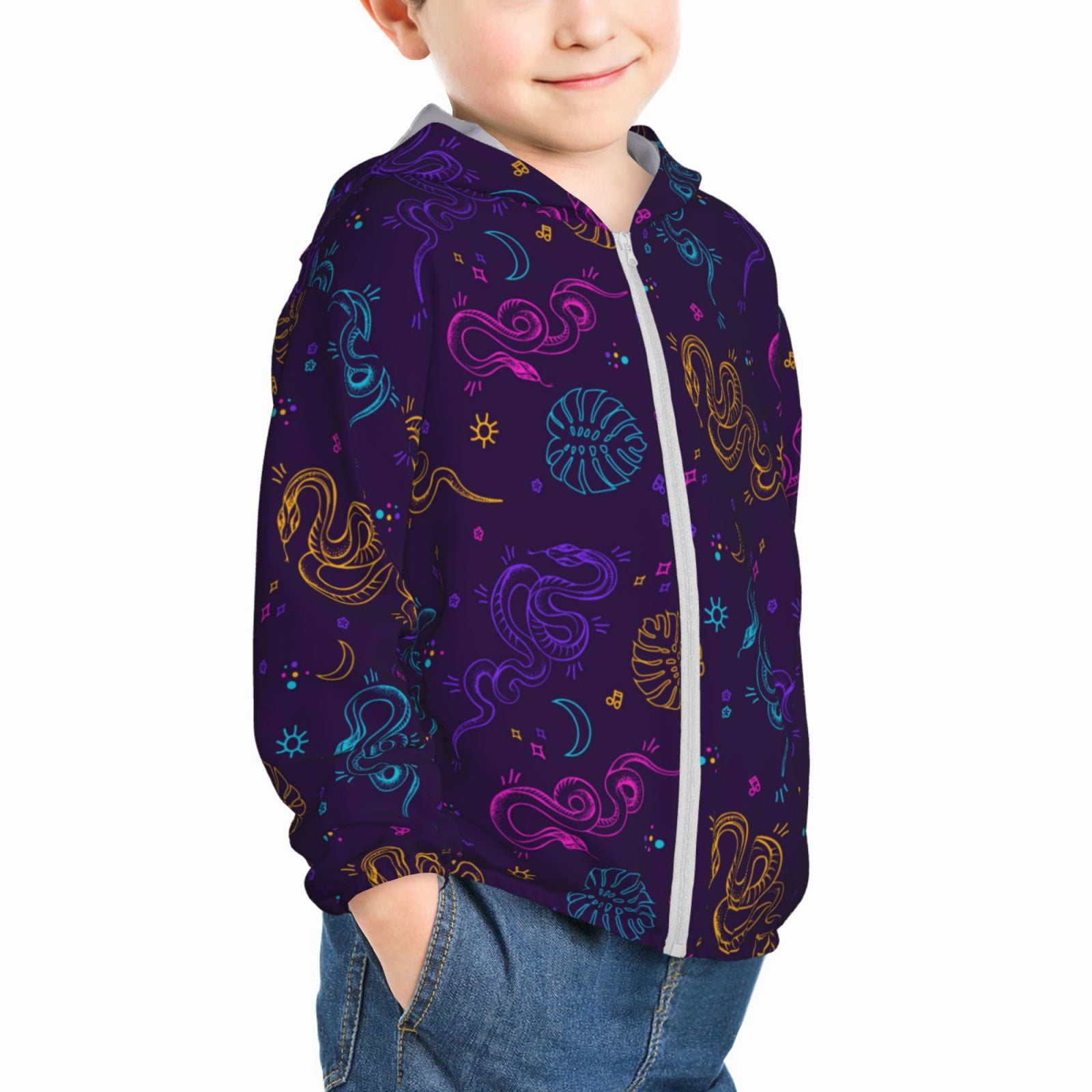 Uemuo Colorful Snake Pattern Rash Guard for Boys Girls Long Sleeve Swim ...