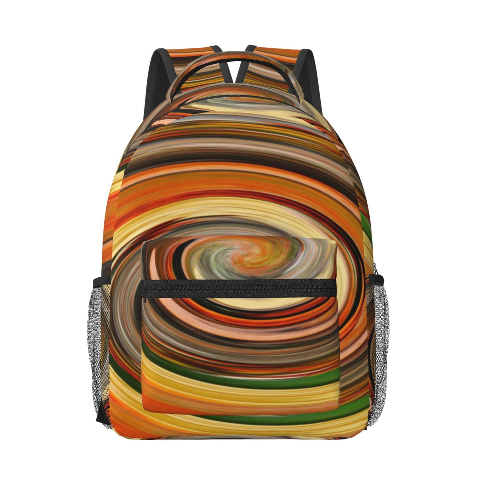 Uemuo Colorful Swirl Printed Student Durable Water-resistant Backpack ...