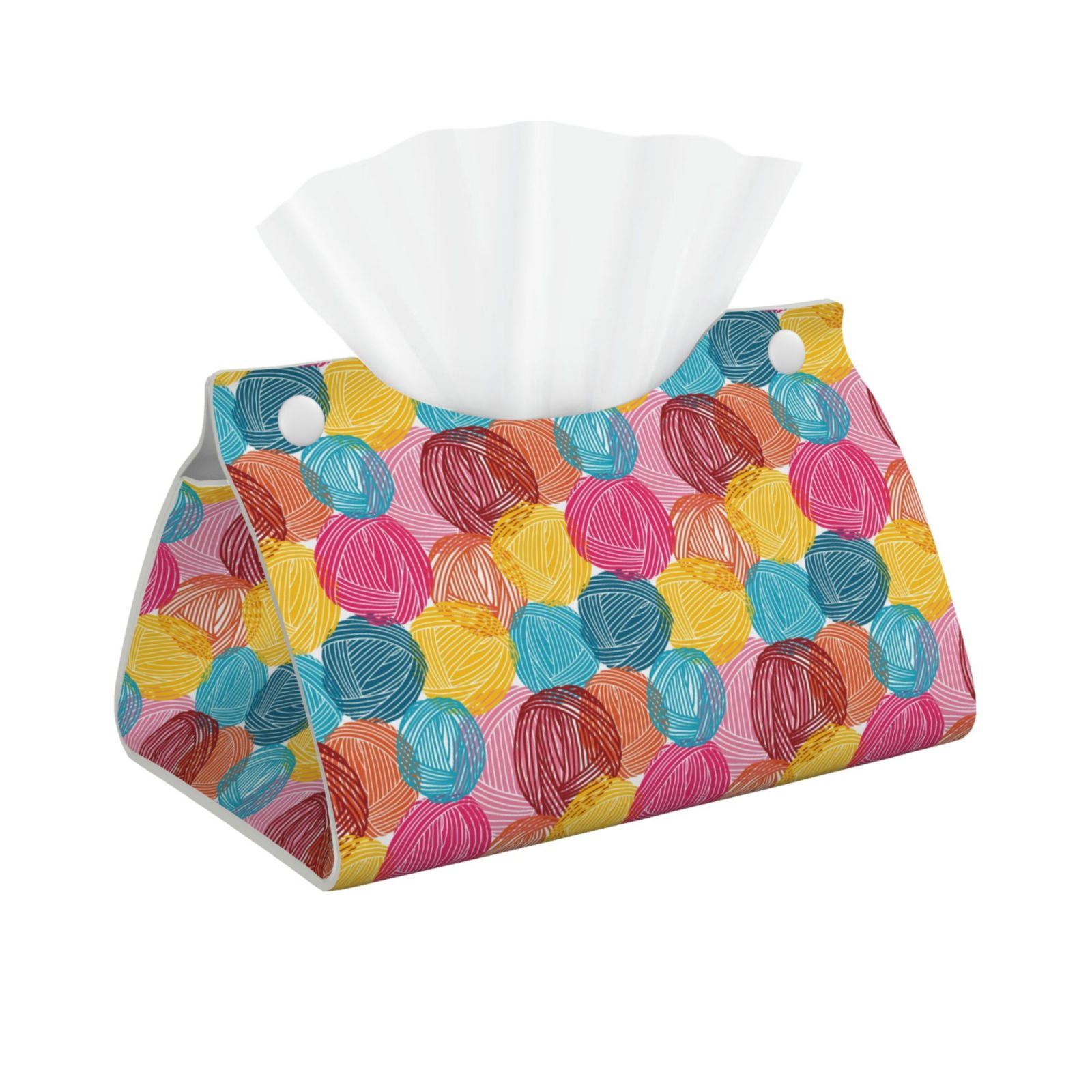 Uemuo Colorful Wool Balls Pattern Tissue Box Cover Holder, Triangle ...