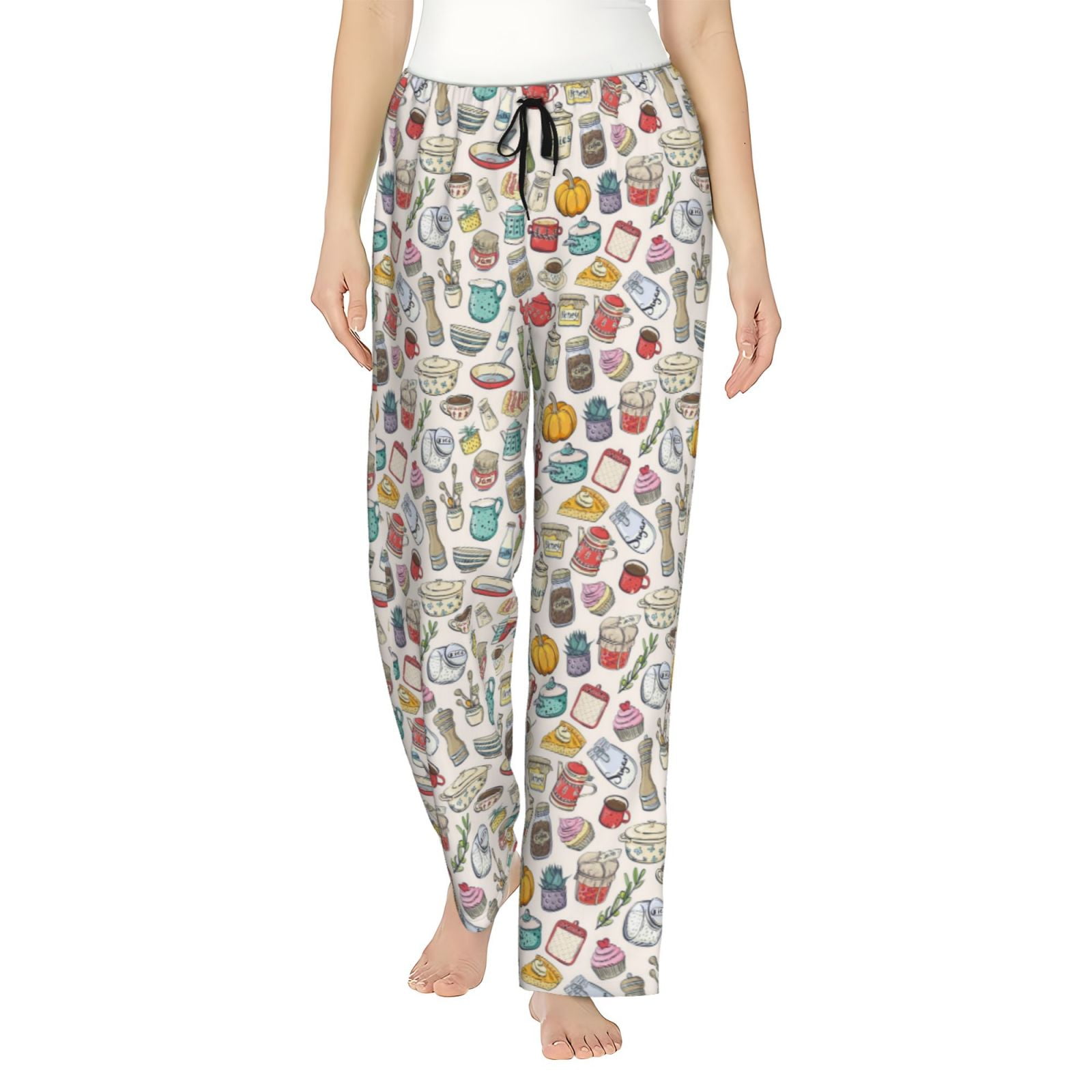 Uemuo Cooking Utensils Pattern Women's Wide Leg Palazzo Lounge Pants ...