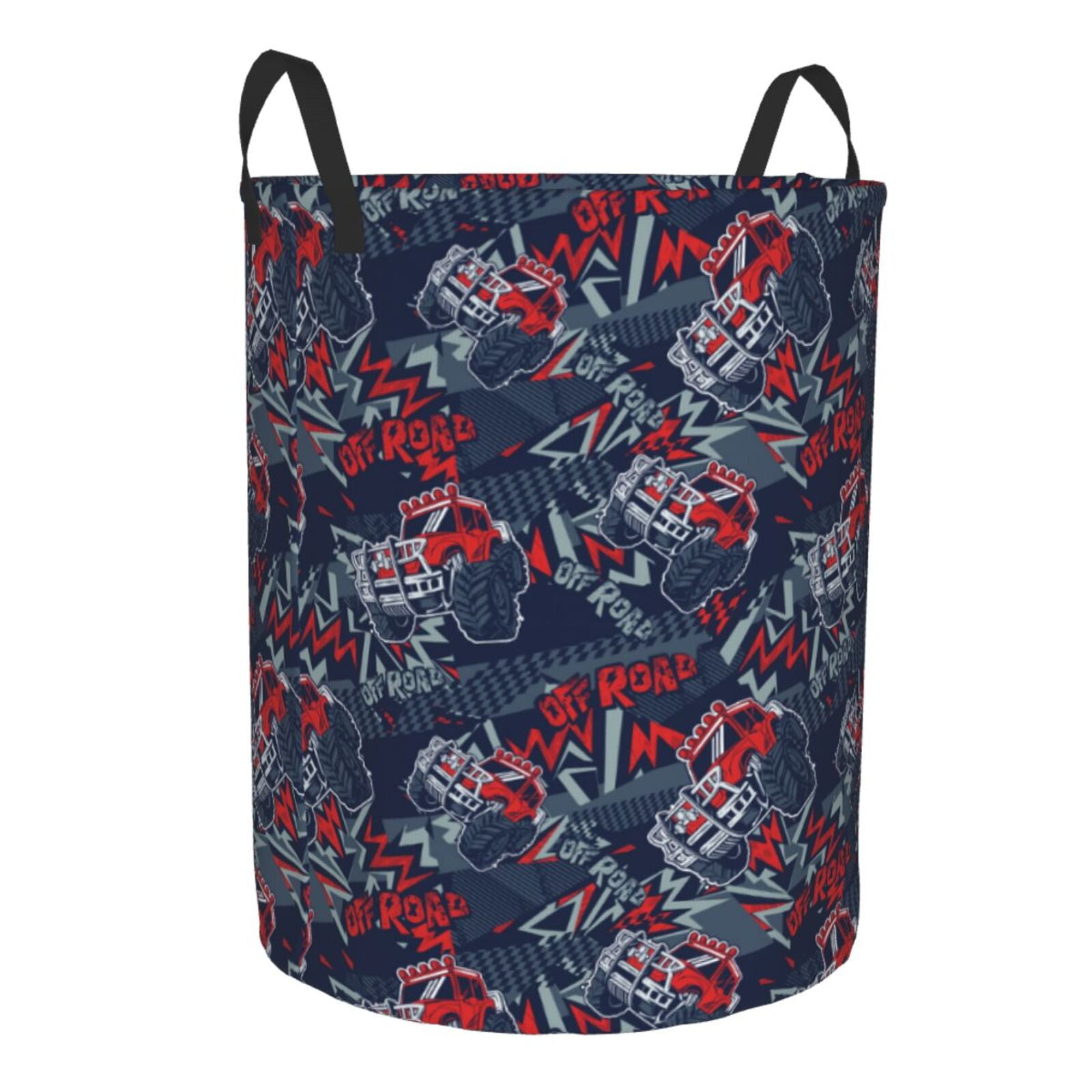 Uemuo Cool Red Off-Road Vehicle Pattern Circular Laundry Hamper Basket ...