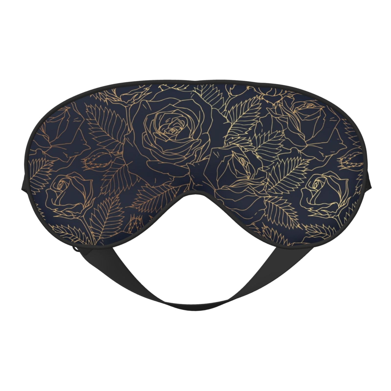 Uemuo Copper-Gold Gloss Outline Rose Pattern Sleep Eye Mask - Light ...