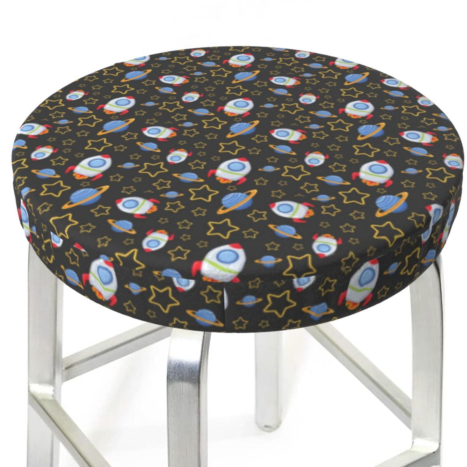 Uemuo Cosmic Pattern Round Bar Stool Seat Covers Washable Stool Cushion ...