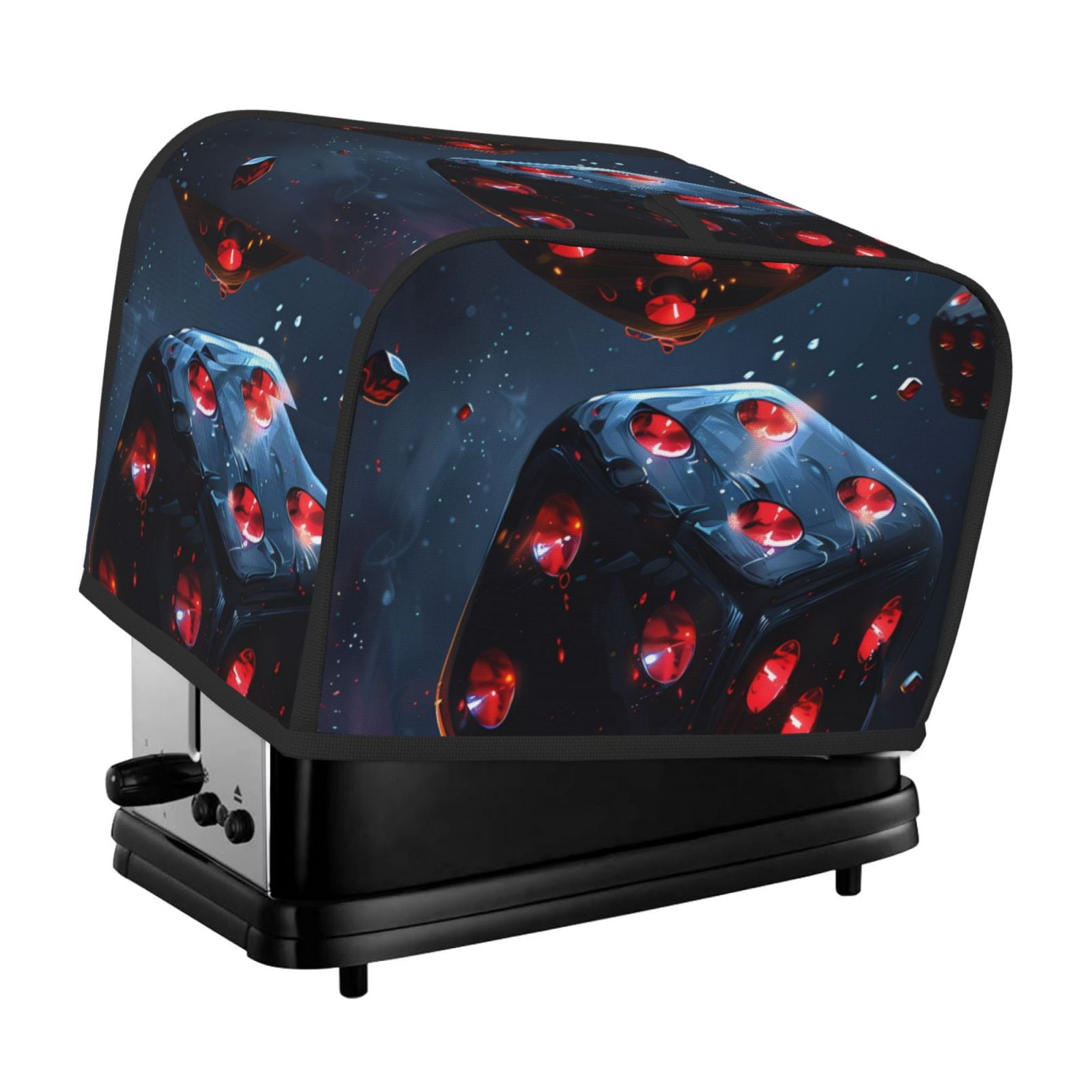 Uemuo Cosmic Red Sparkle Dice Print Toaster Cover 2 Slice, Small ...