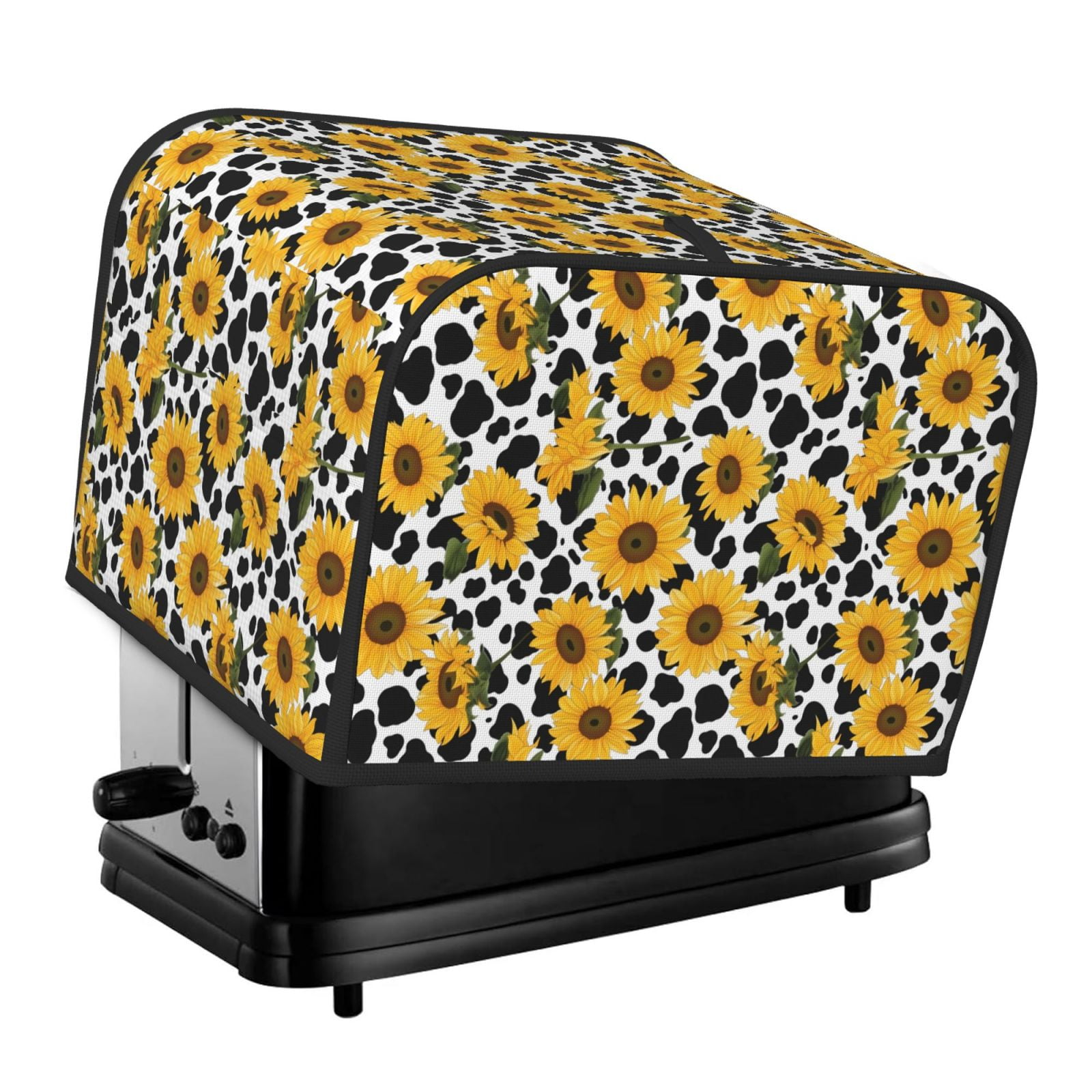 Uemuo Cow Print Sunflower Print Toaster Cover 4 Slice, Small Kitchen Appliance Covers, Toaster ...