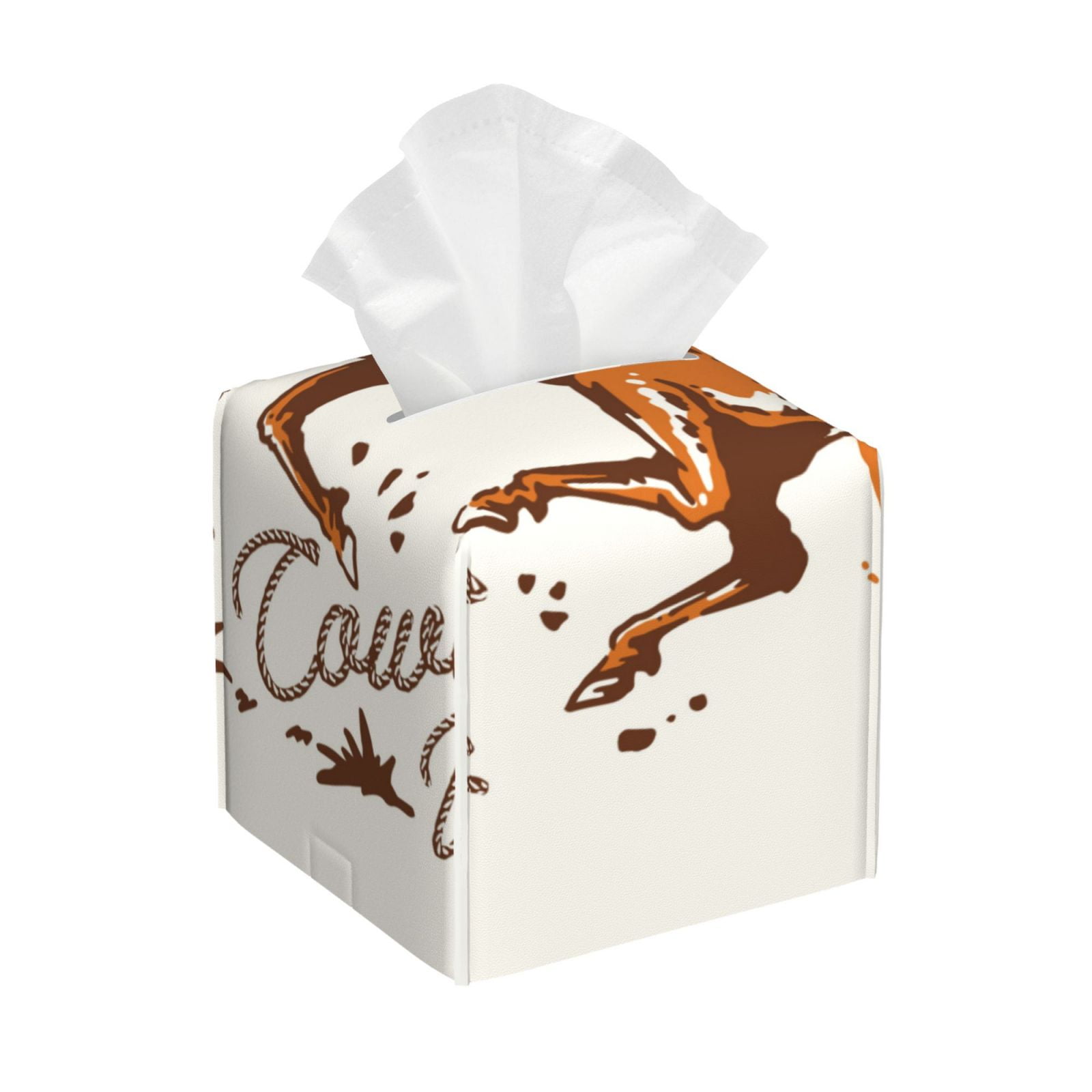 Uemuo Cowboy Riding Horse Tissue Box Cover Holder, Square with Bottom ...