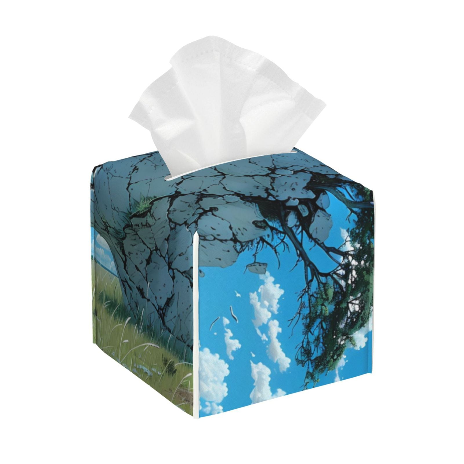 Uemuo Cracked Earth Head Tree Tissue Box Cover Holder, Square with ...