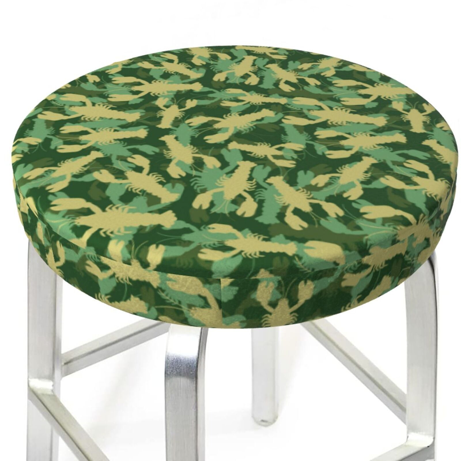 Uemuo Crayfish Army Pattern Round Bar Stool Seat Covers Washable Stool ...