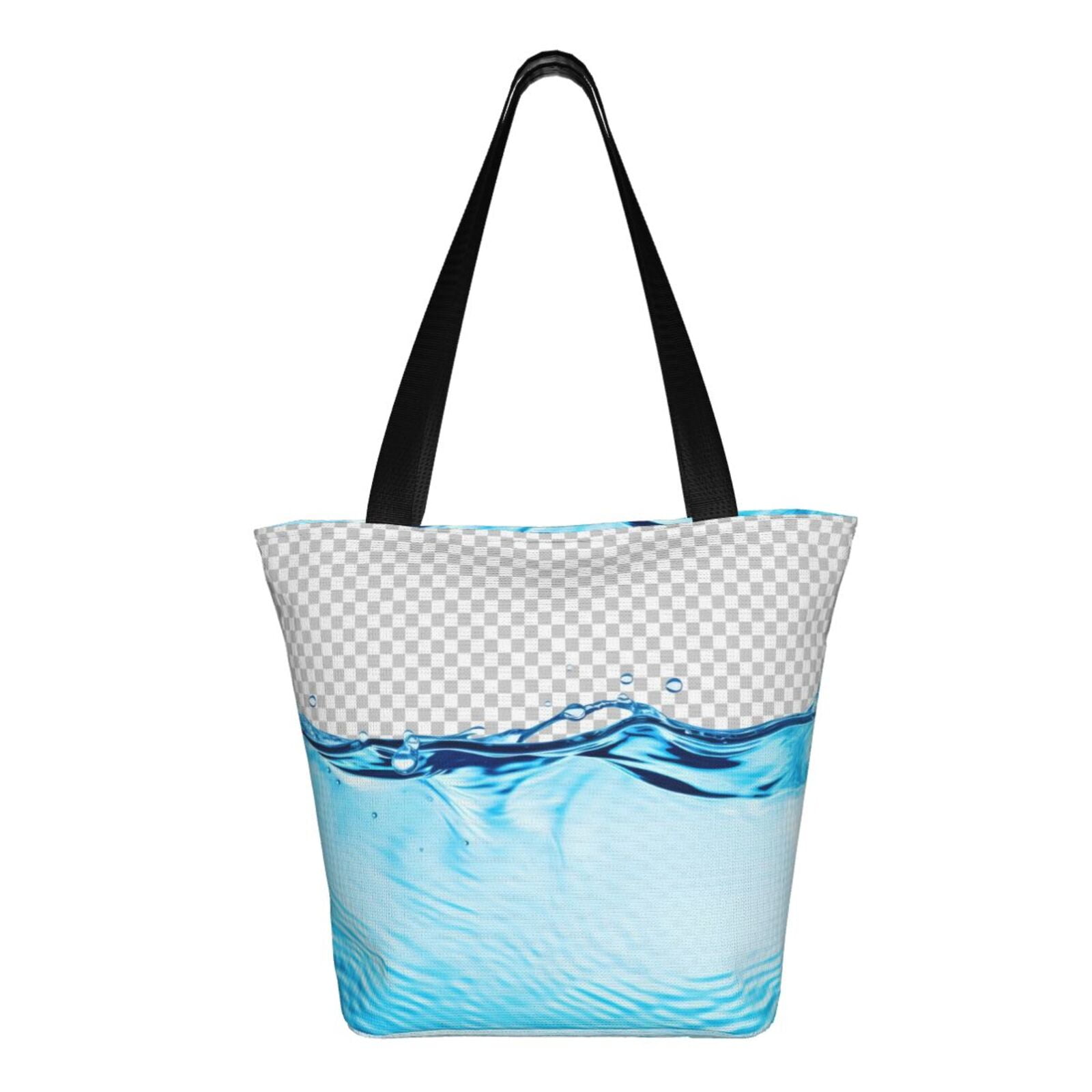 Uemuo Crystal Clear Water Splash Print Tote Bags for Women,Large ...