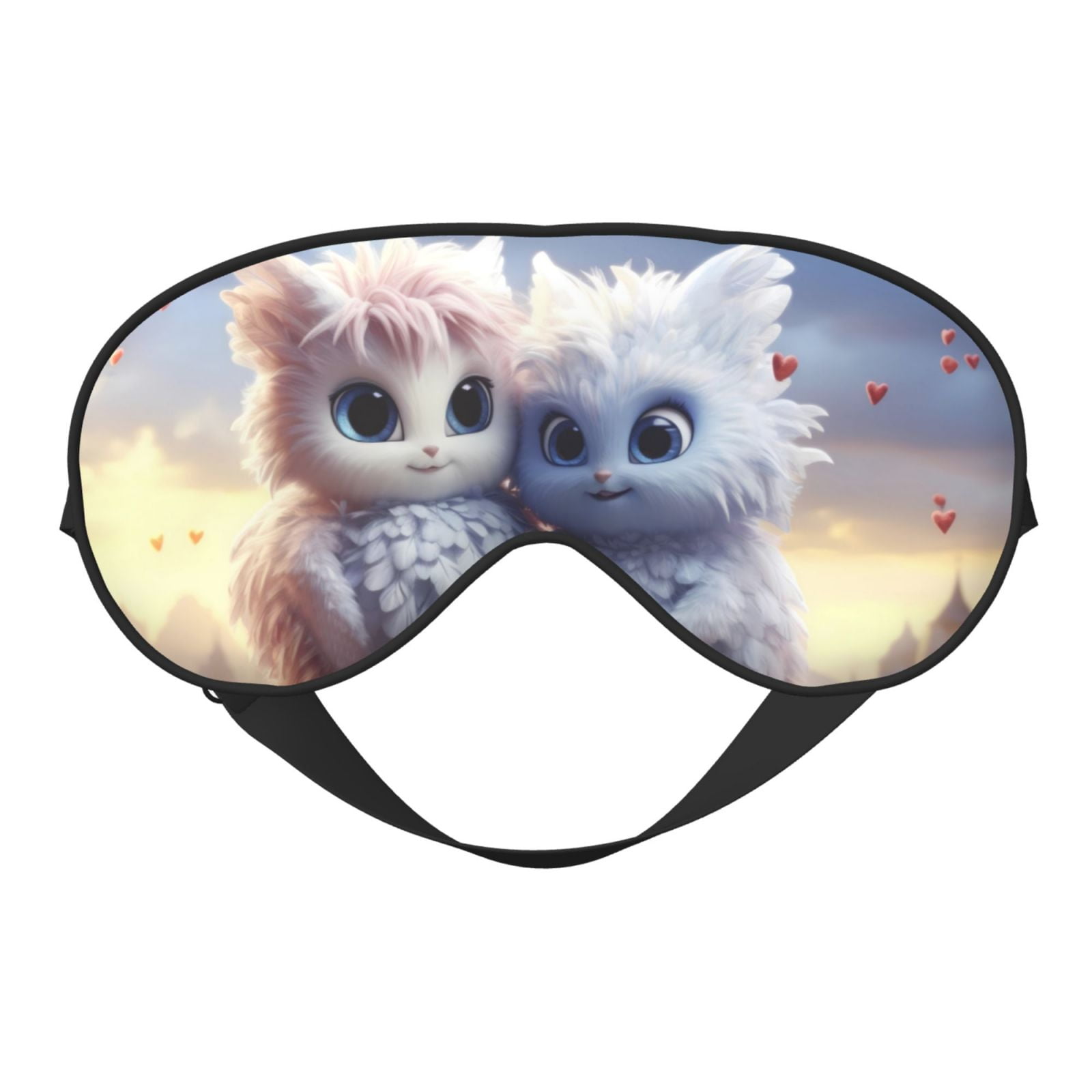 Uemuo Cute Animal Couple Pattern Sleep Eye Mask - Light Blocking Sleep ...