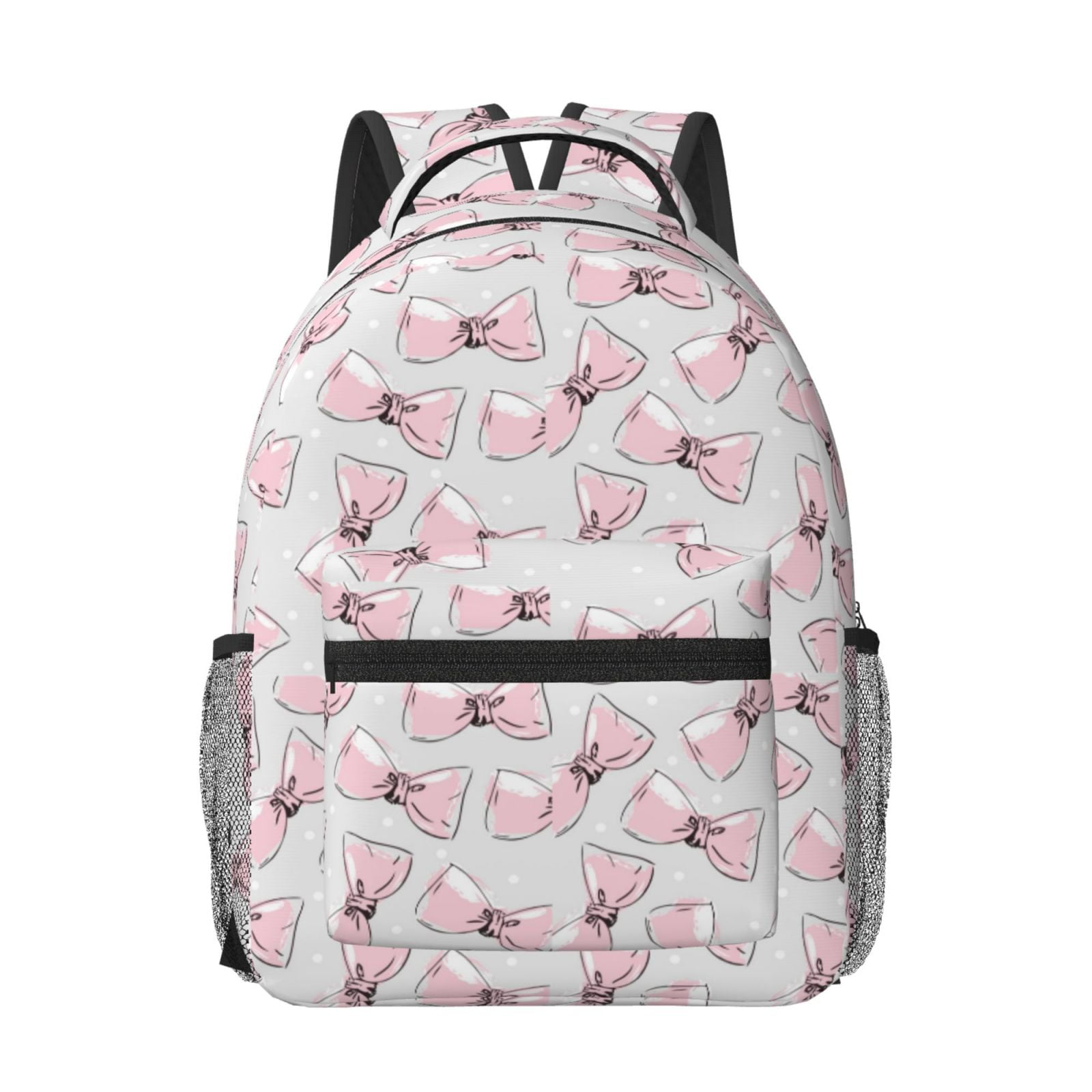 Uemuo Cute Bow Tie Printed Student Durable Water-resistant Backpack ...