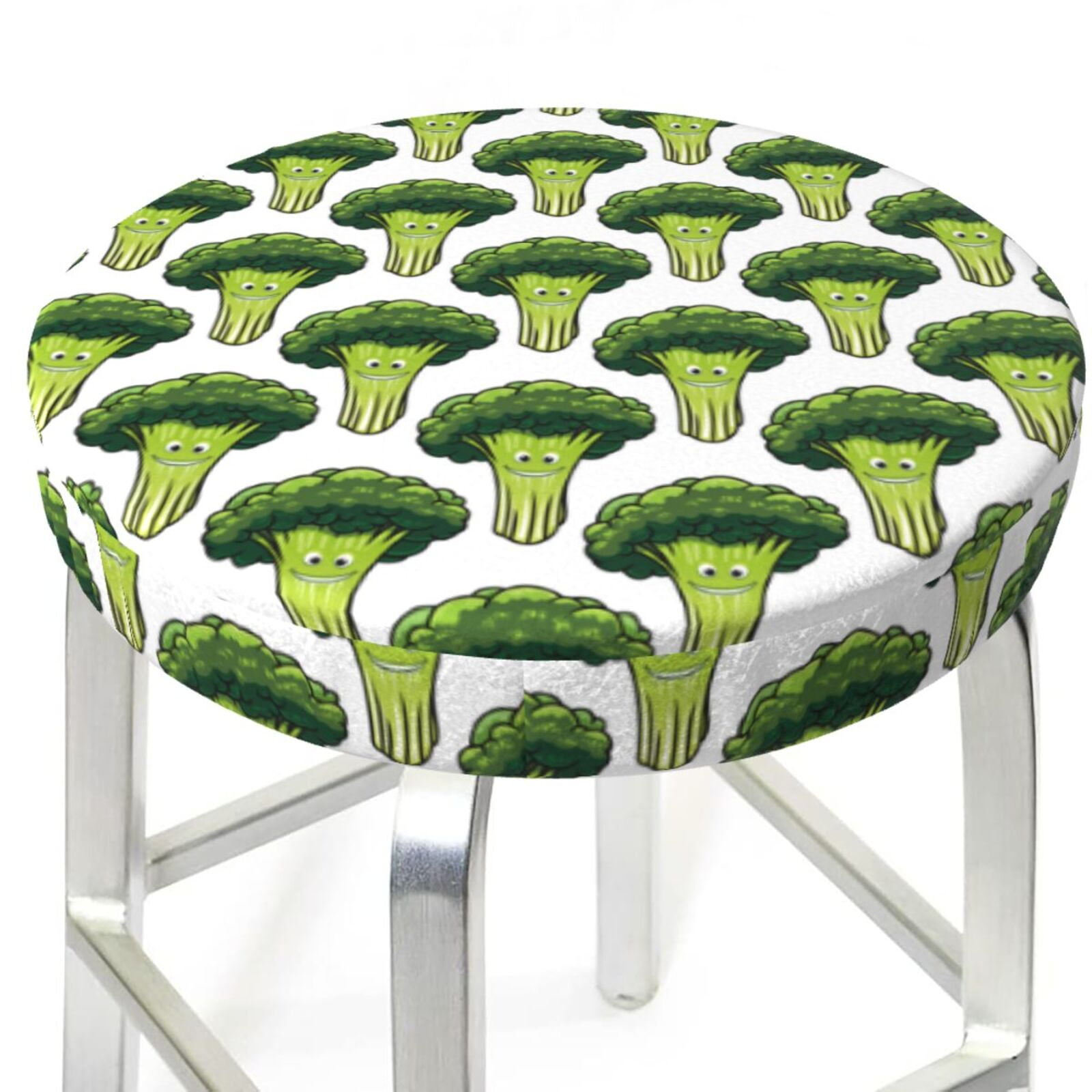 Uemuo Cute Broccoli Pattern Round Bar Stool Seat Covers Washable Stool ...