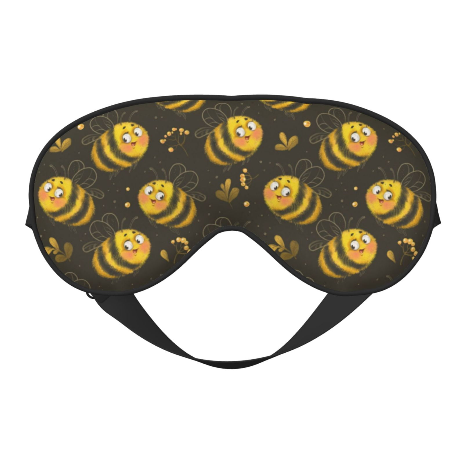 Uemuo Cute Cartoon Bees Pattern Sleep Eye Mask - Light Blocking Sleep ...