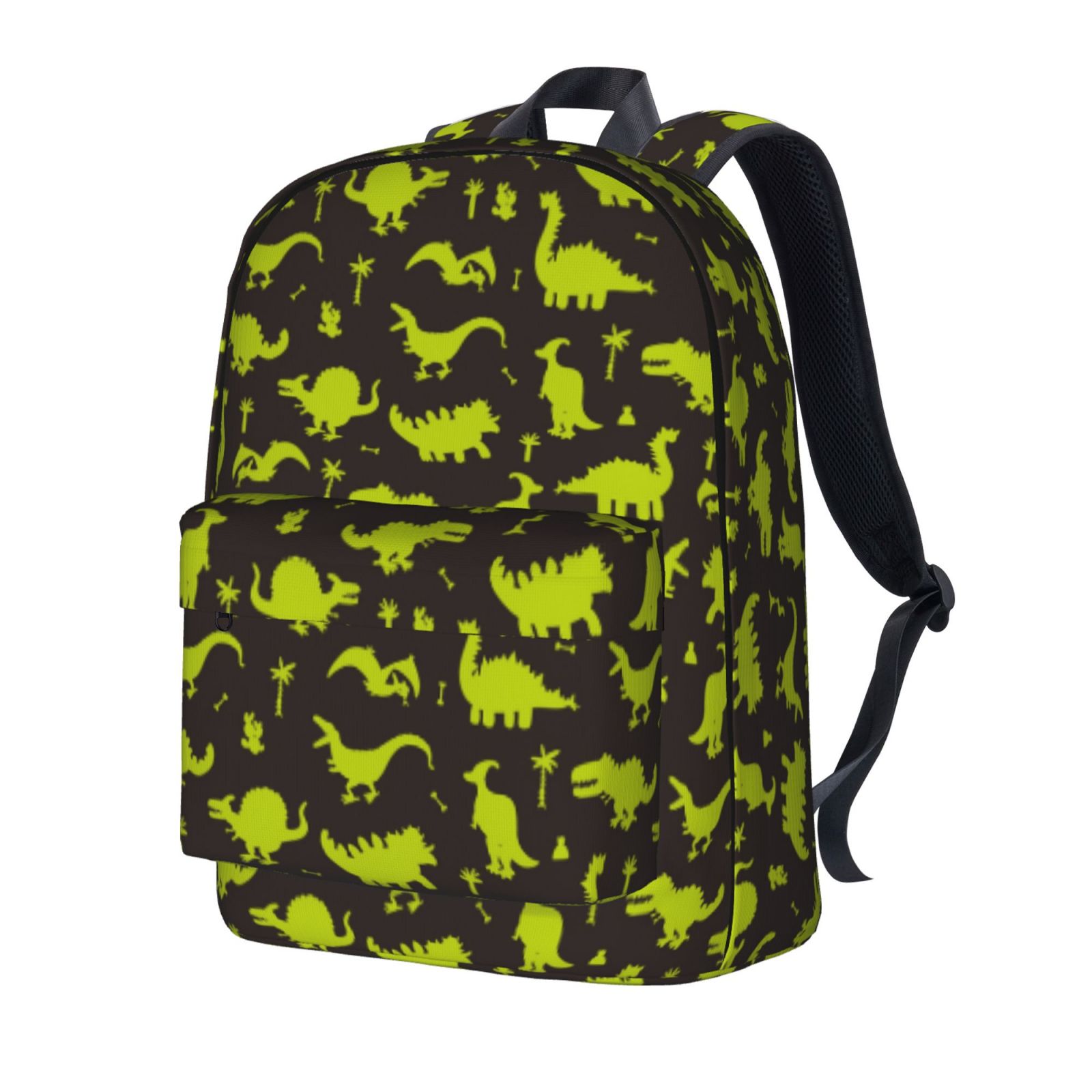 Uemuo Cute Cartoon Dinosaurs Green Silhouette Pattern Pattern Backpack ...