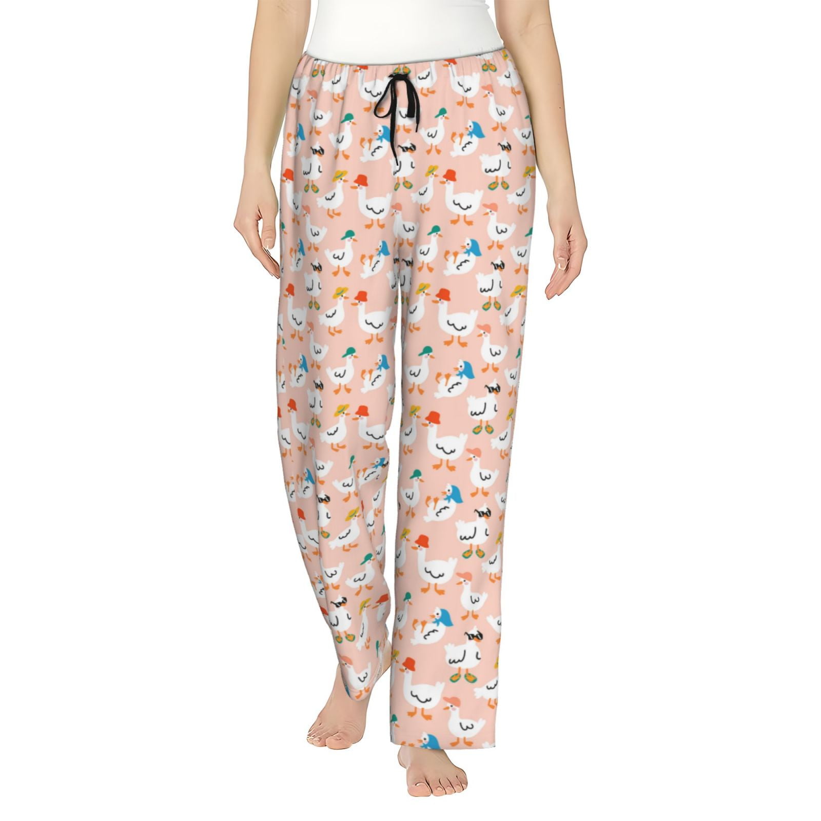 Uemuo Cute Ducks In Hats Pattern Women's Wide Leg Palazzo Lounge Pants ...
