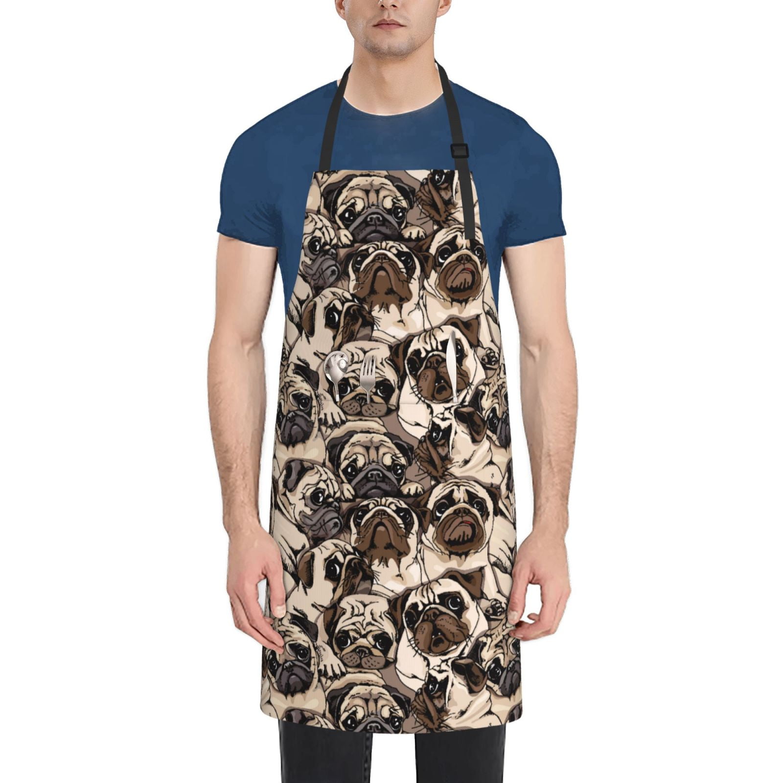 Uemuo Cute French Bulldog Pattern Waterproof Apron Adjustable ...