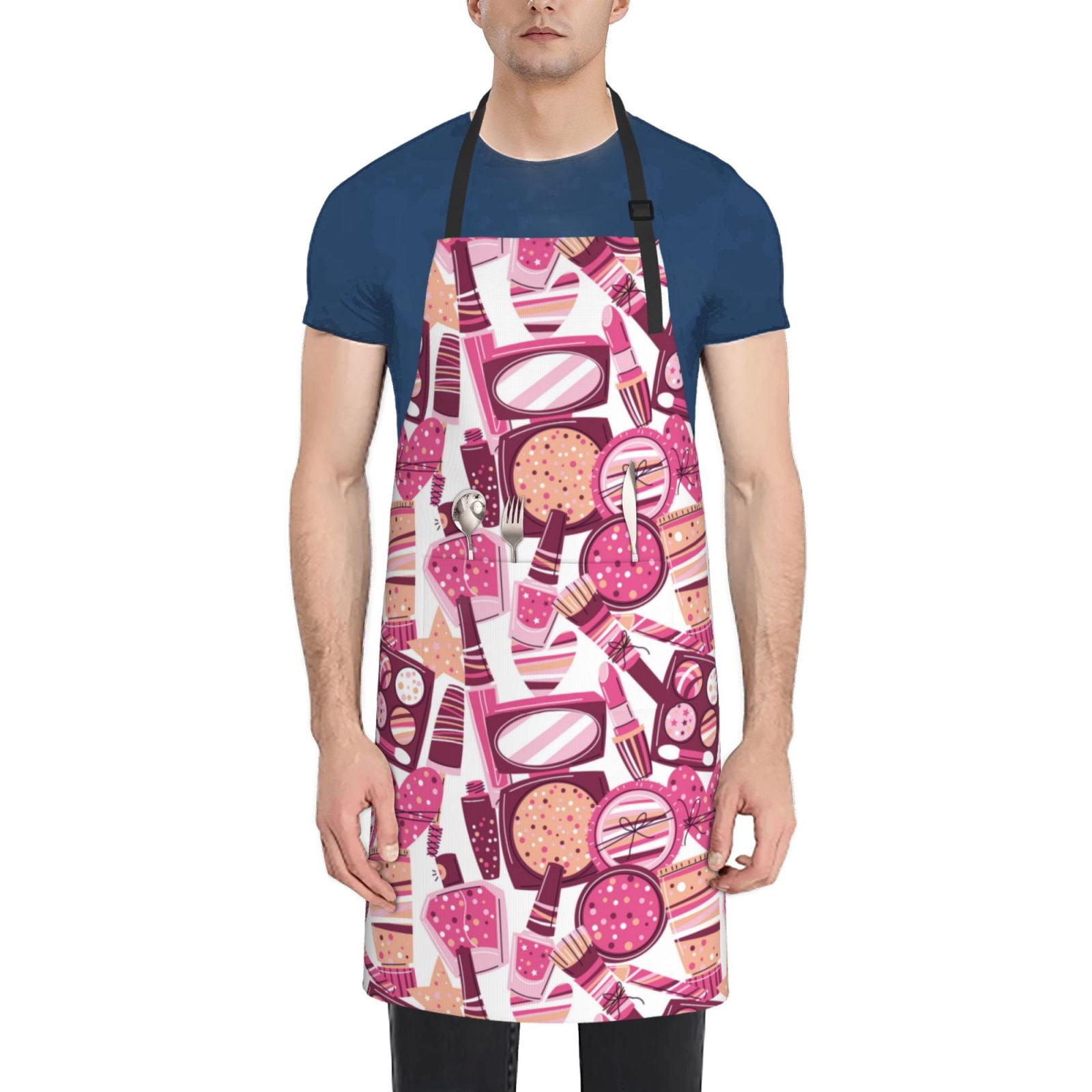 Uemuo Cute Girl Pattern Waterproof Apron Adjustable Dishwasher Apron ...