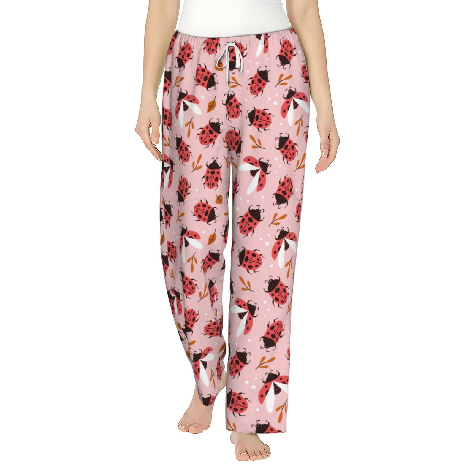 Uemuo Cute Ladybugs 1 Pattern Women's Wide Leg Palazzo Lounge Pants ...